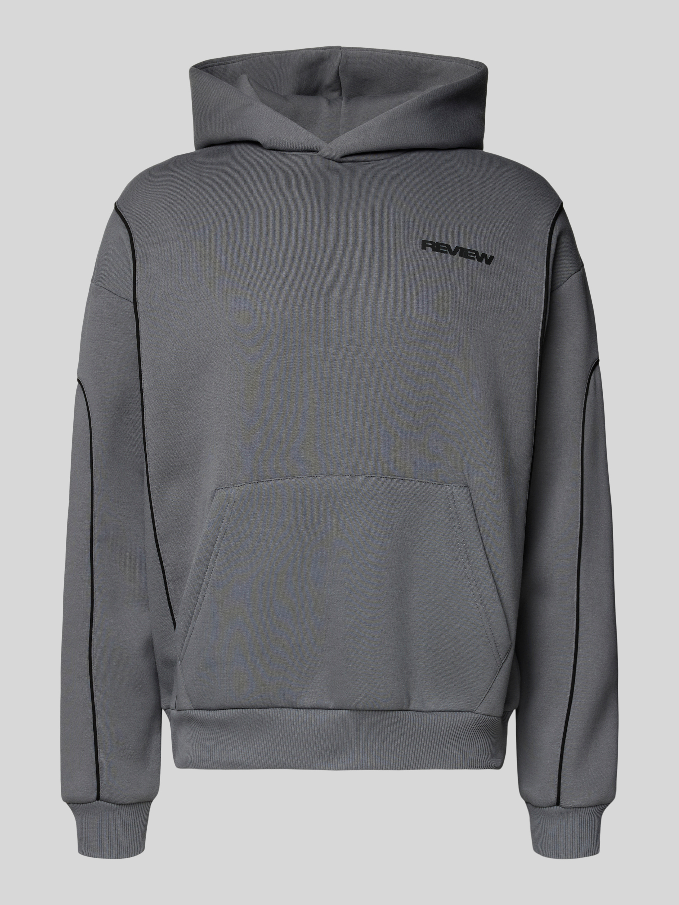 REVIEW Hoodie mit Label-Print (dunkelgrau) online kaufen