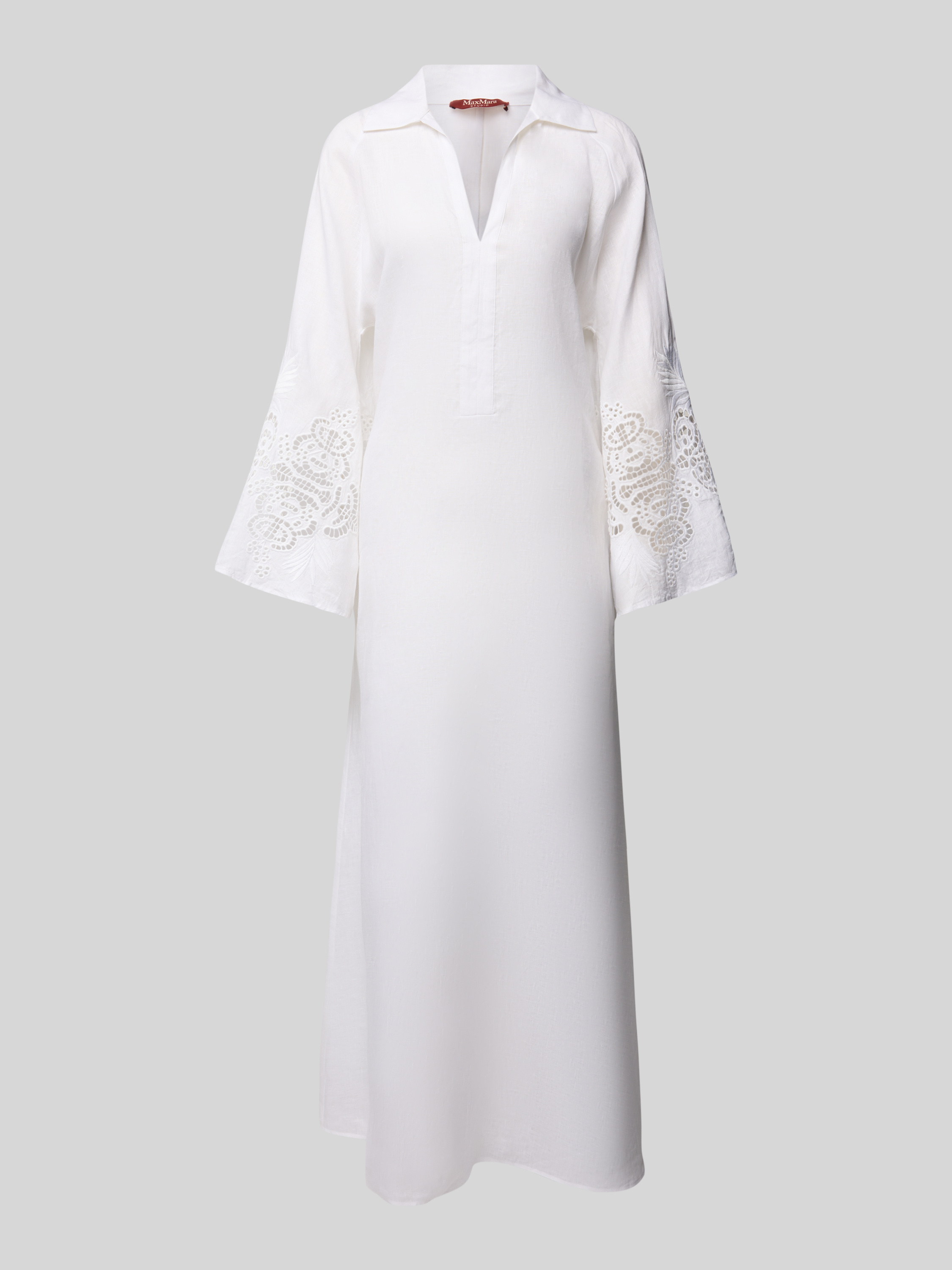 Max Mara Studio Linnen jurk met broderie anglaise, model 'STRANO' in ...