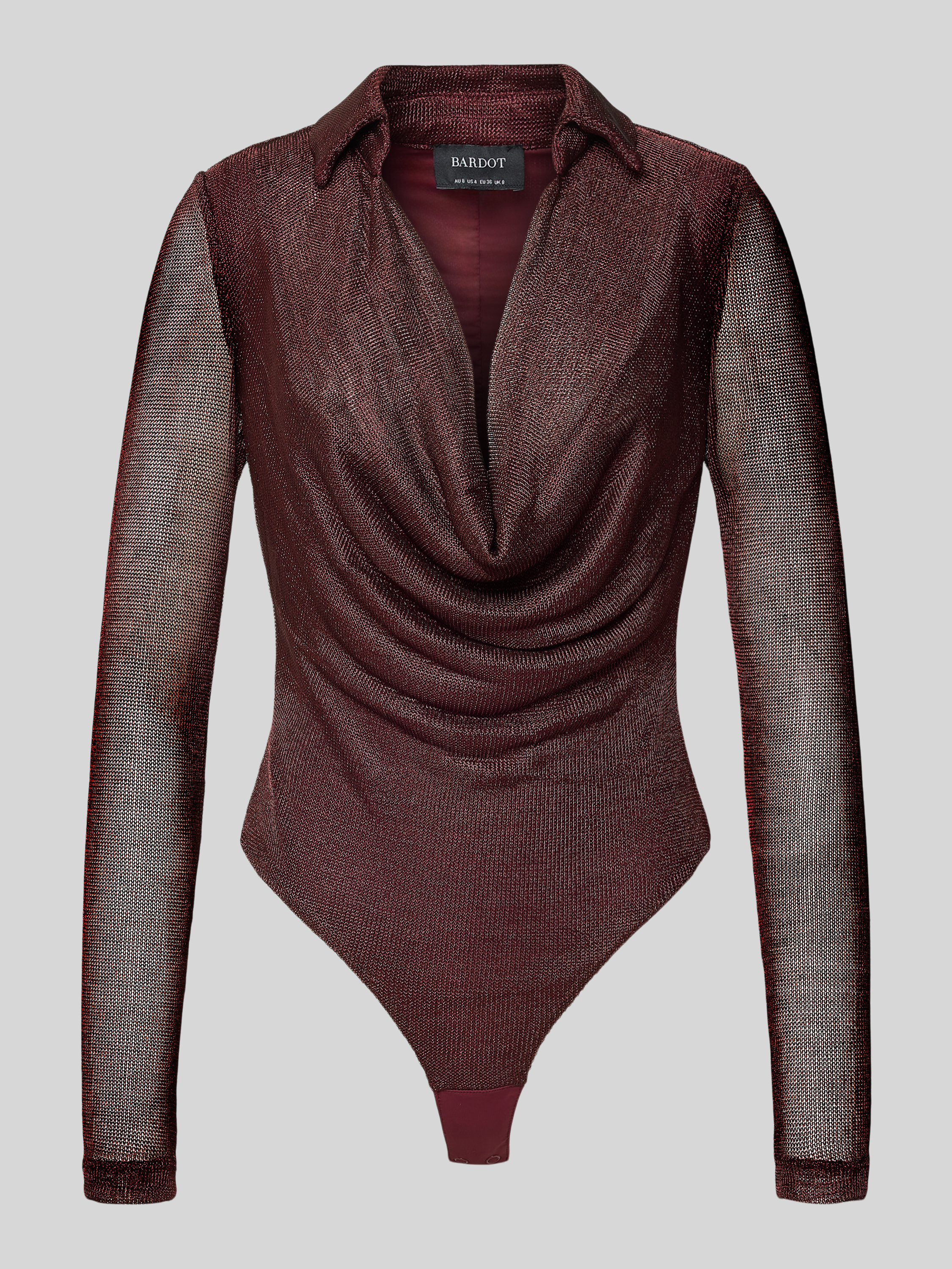 Bardot Body aus Viskose-Mix mit Umlegekragen Modell 'LOREL' (bordeaux ...