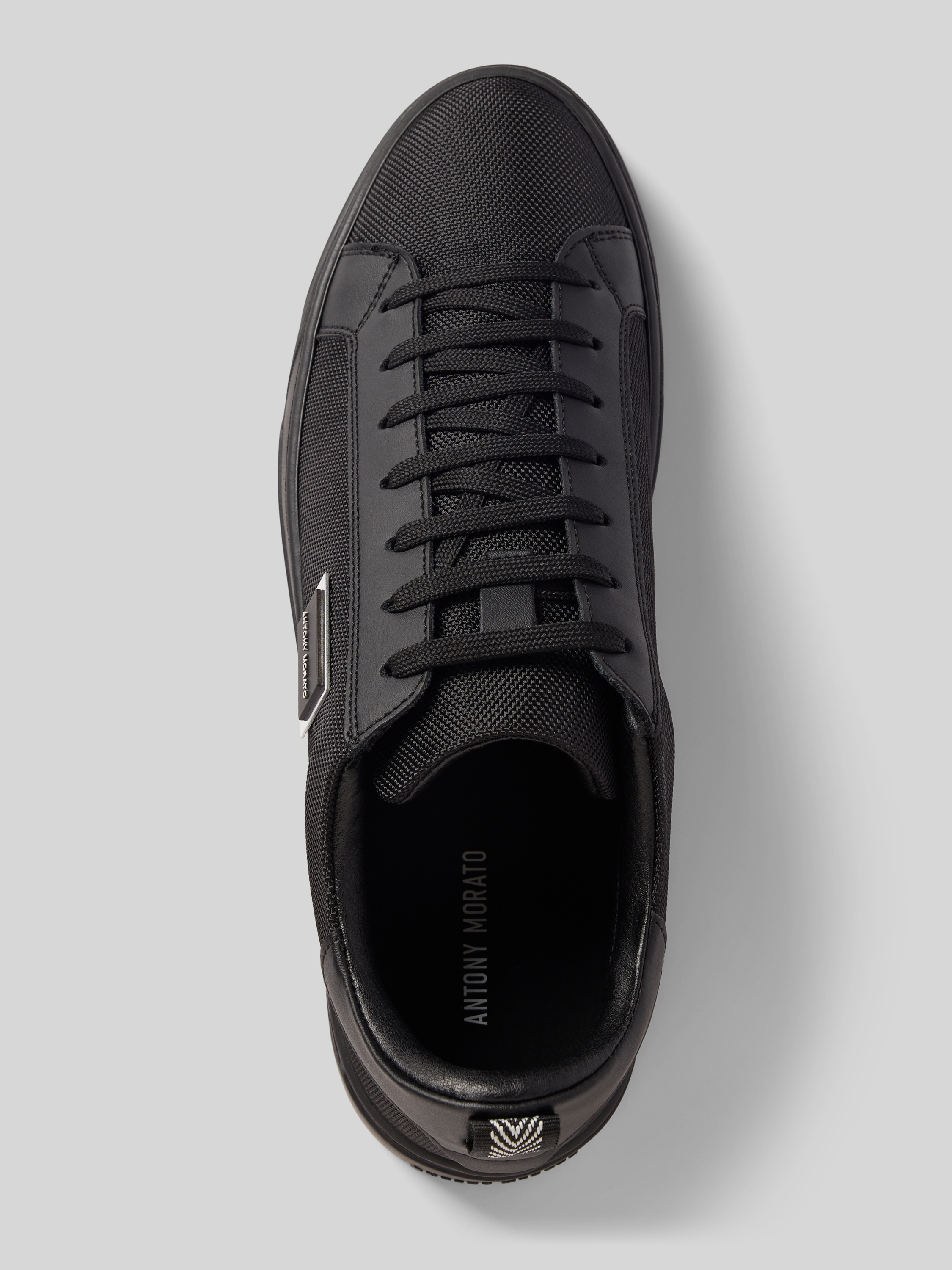 Antony Morato Ledersneaker mit Label-Patch (black) online kaufen