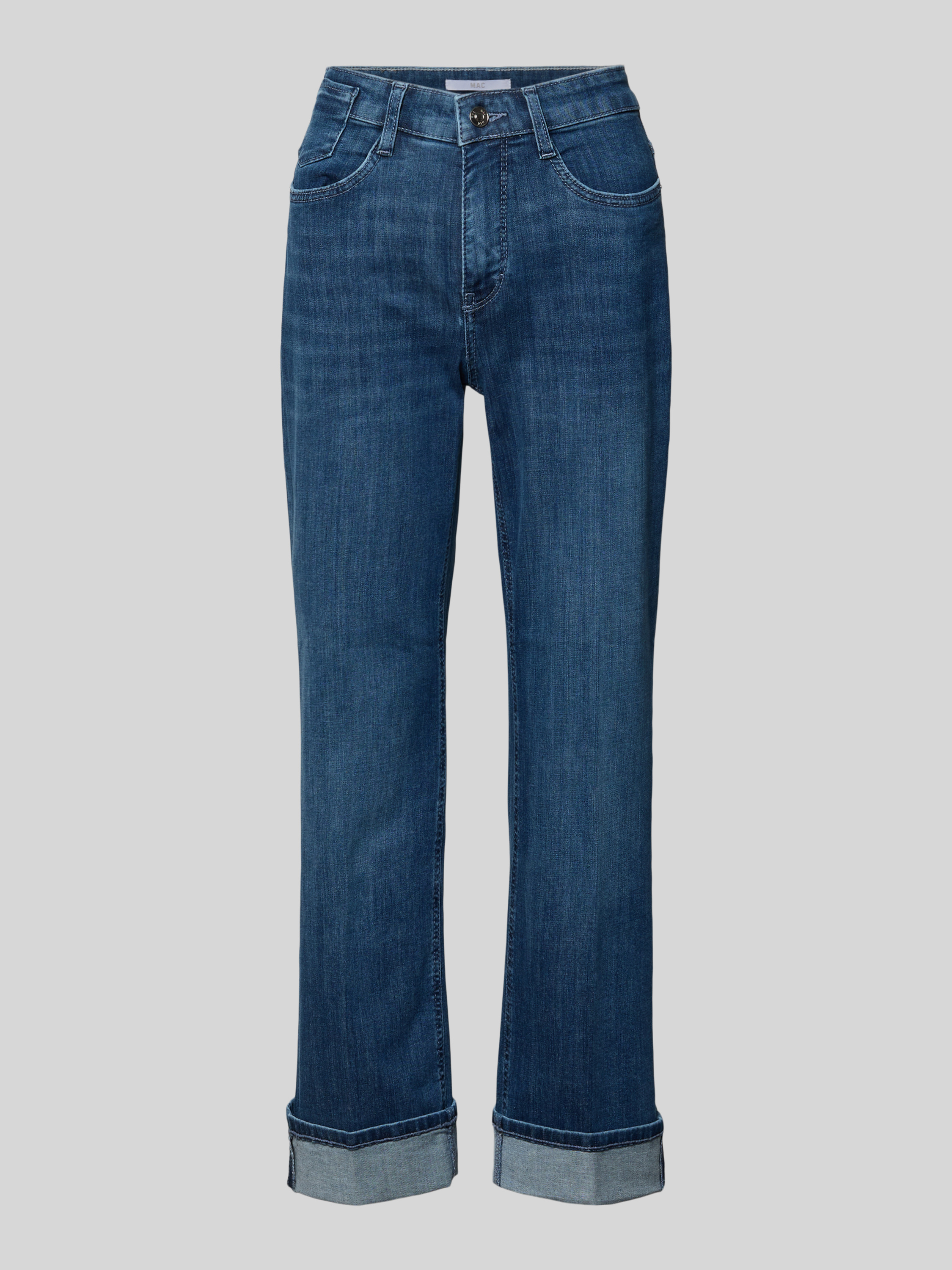 MAC Straight Fit Jeans aus Baumwoll-Mix Modelll 'LAURA TURN UP' (blau ...
