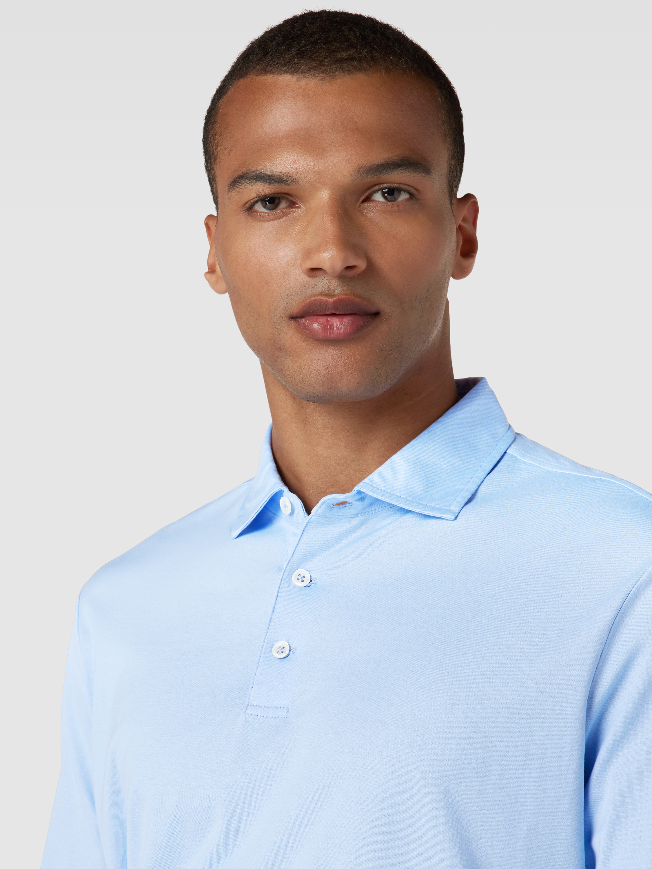 Polo Ralph Lauren Poloshirt met korte knoopsluiting in lichtblauw ...