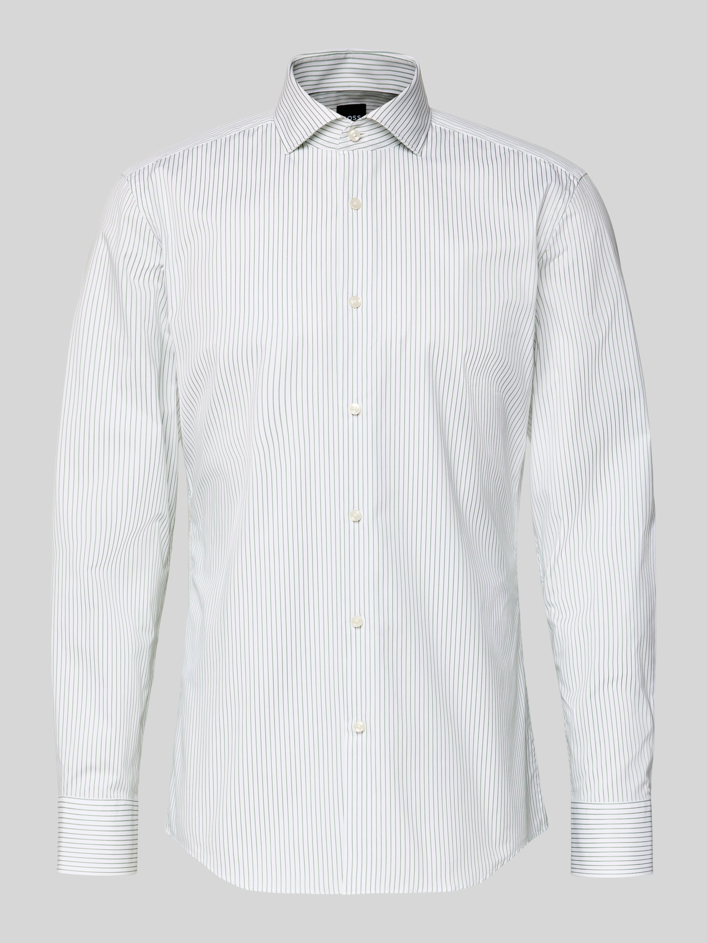 BOSS Slim fit zakelijk overhemd van katoenmix, model 'HANK' in groen ...