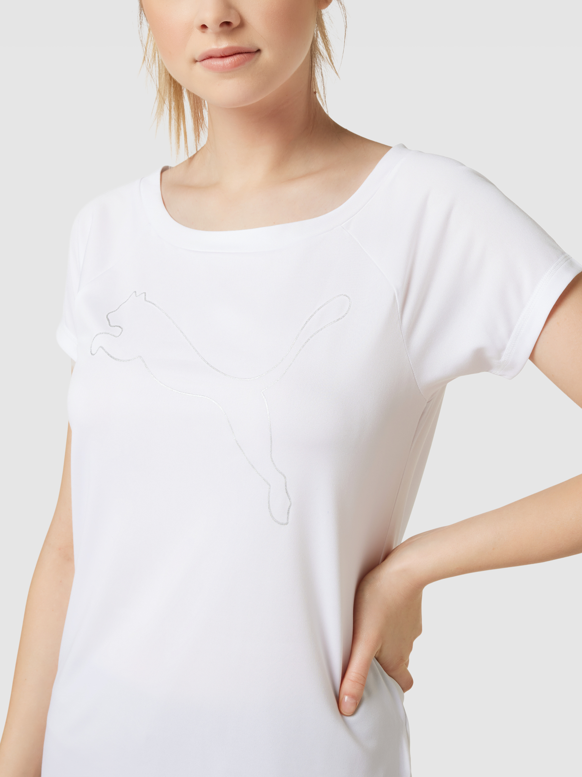 PUMA PERFORMANCE T-Shirt mit Label-Print (weiss) online kaufen