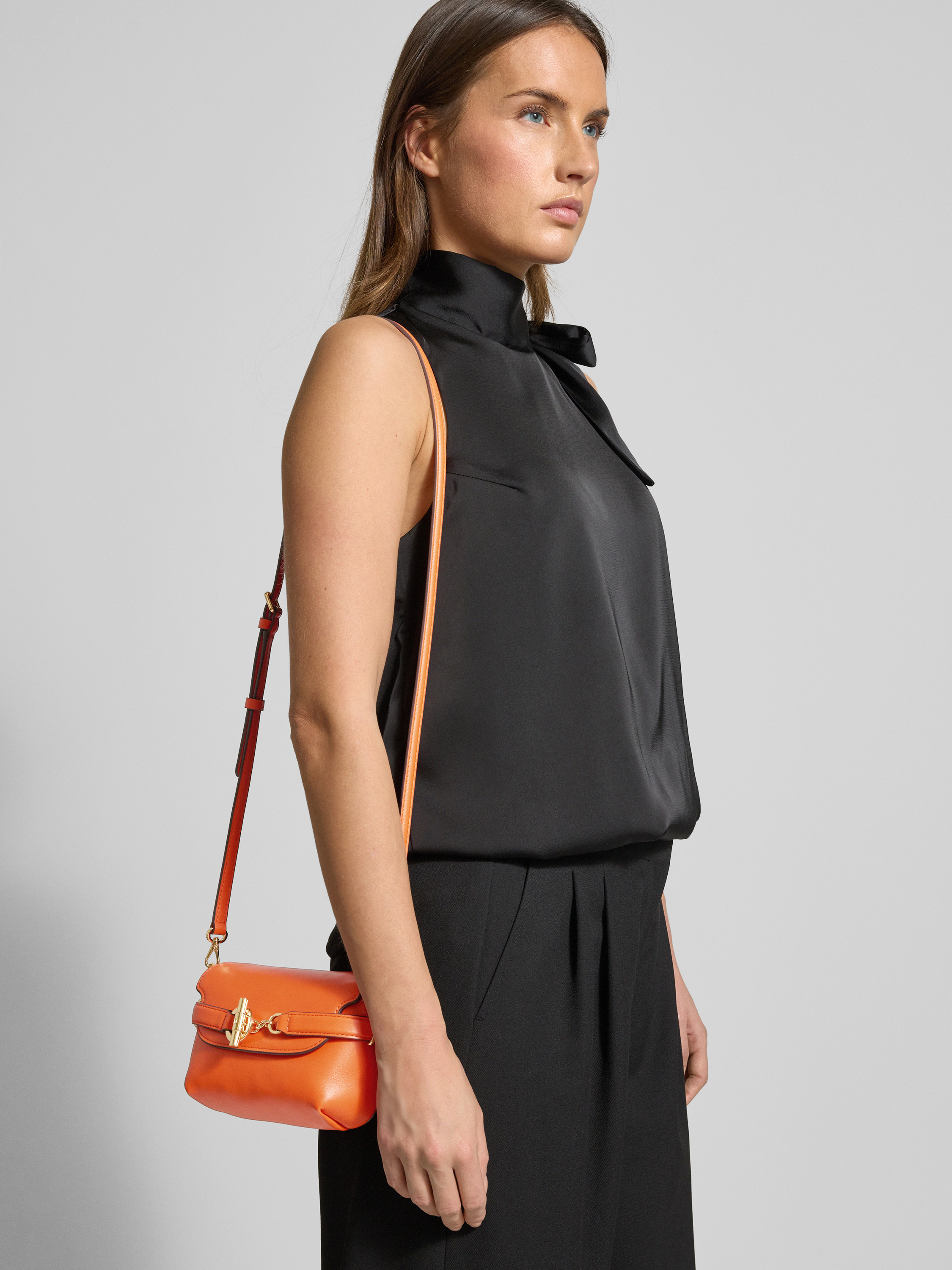 Lauren Ralph Lauren Crossbodytas met labeldetail in donkeroranje online kopen | P&C