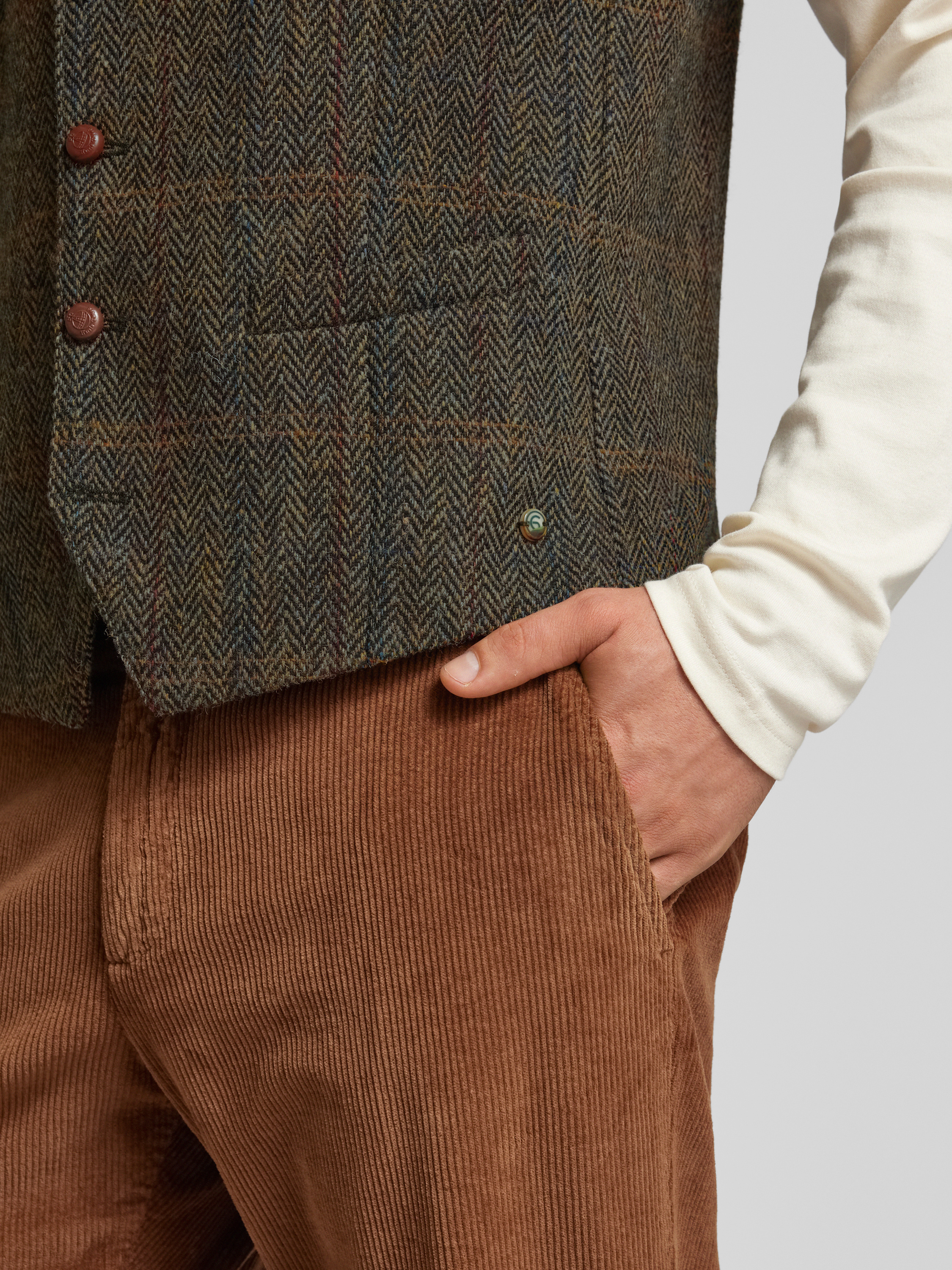 Carl Gross Weste Harris-Tweed aus Schurwolle Modell 'Warner ...