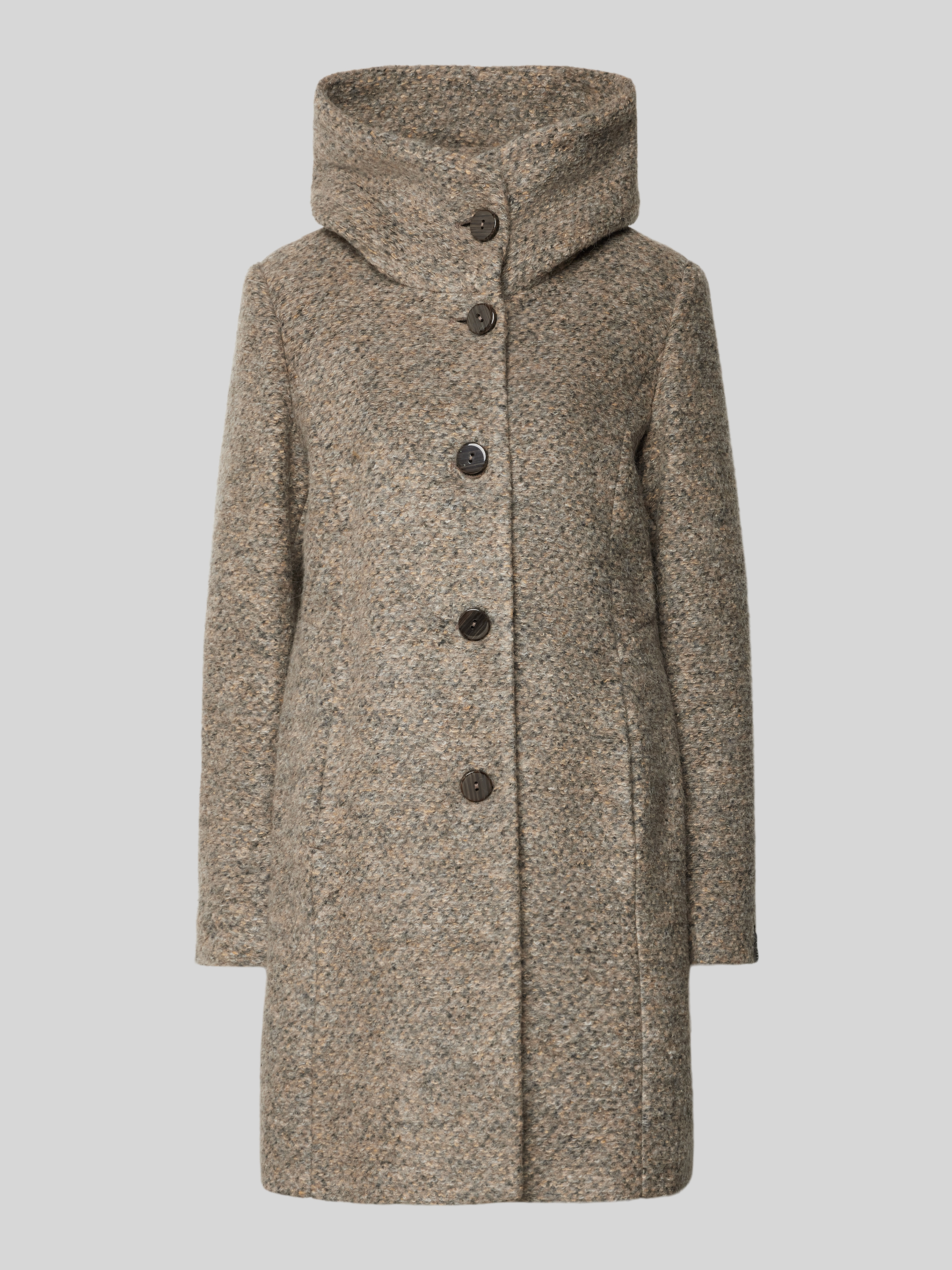 Milo Coats Lange jas met opstaande kraag, model 'Stella in beige online ...