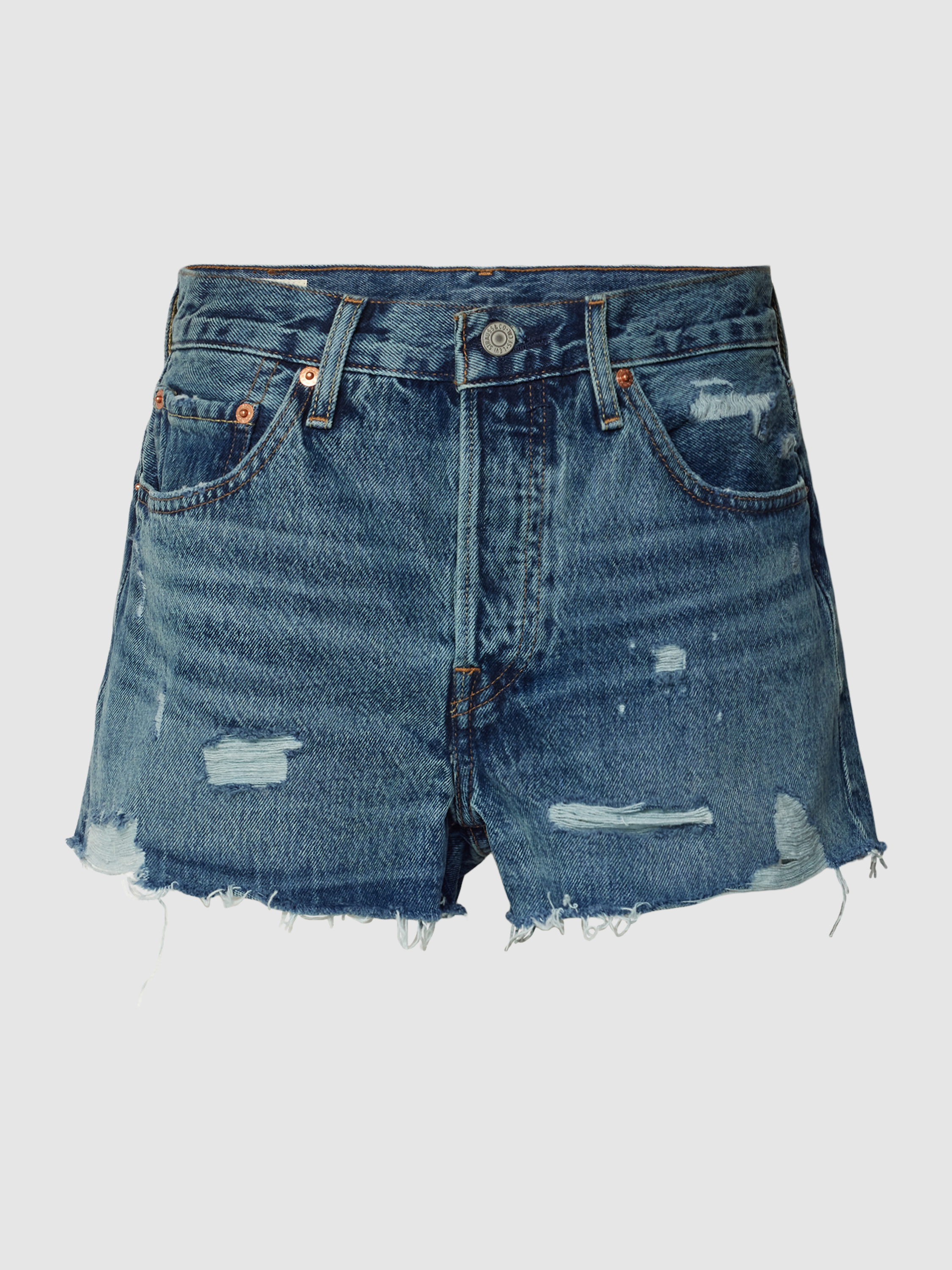 Levi's® Jeansshorts im Destroyed-Look Modell '501® ORIGINAL' (dunkelblau) online kaufen