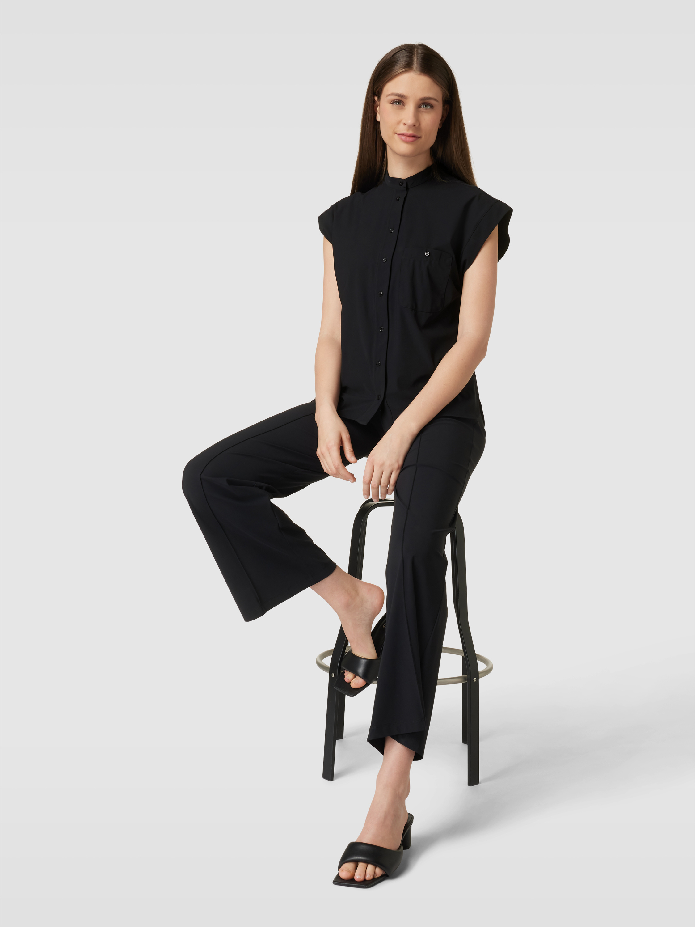 D´Etoiles Casiope Bluse mit Stehkragen Modell 'Endless' (black) online ...