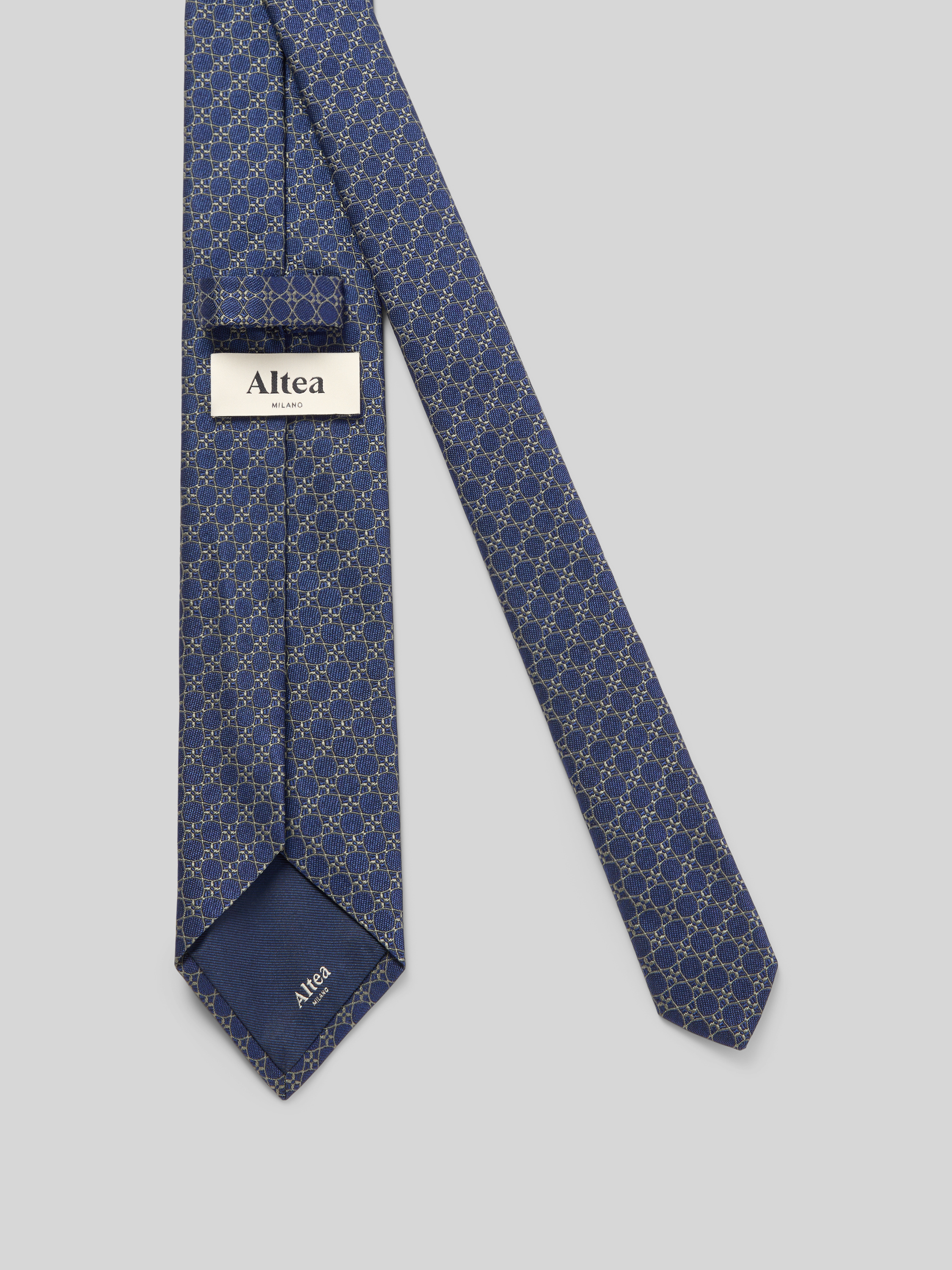 altea Krawatte aus Baumwoll-Seiden-Mix Modell 'Gange' (blau) online kaufen