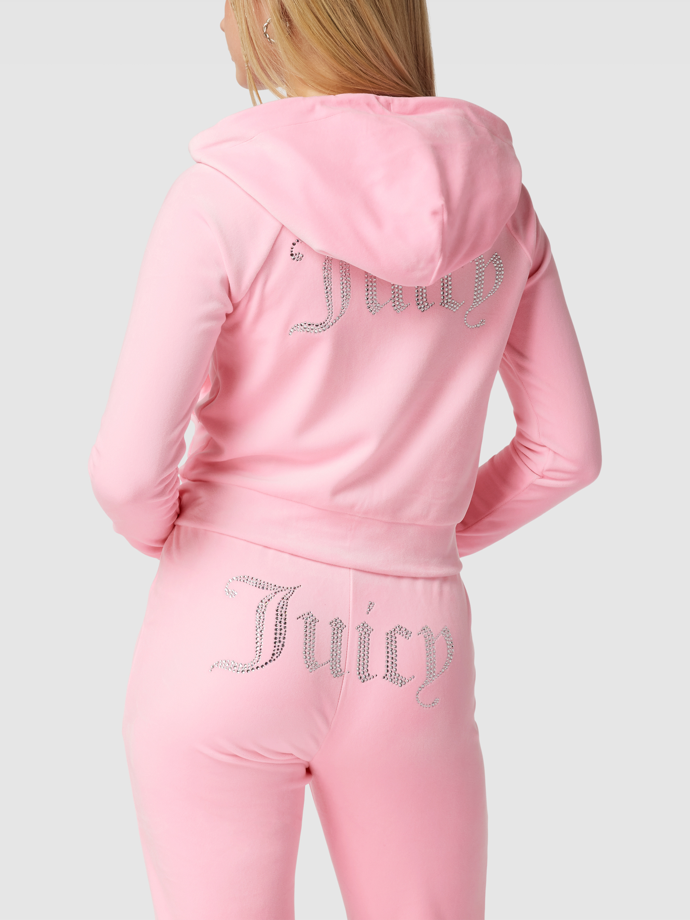 Juicy Couture Sweatjacke mit Label-Applikationen Modell 'MADISON' (rosa) online kaufen