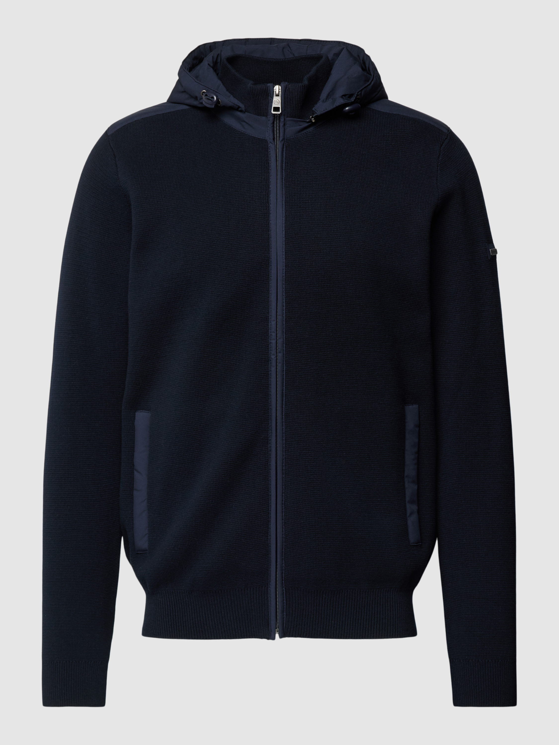 bugatti Strickjacke mit Label-Patch (marine) online kaufen