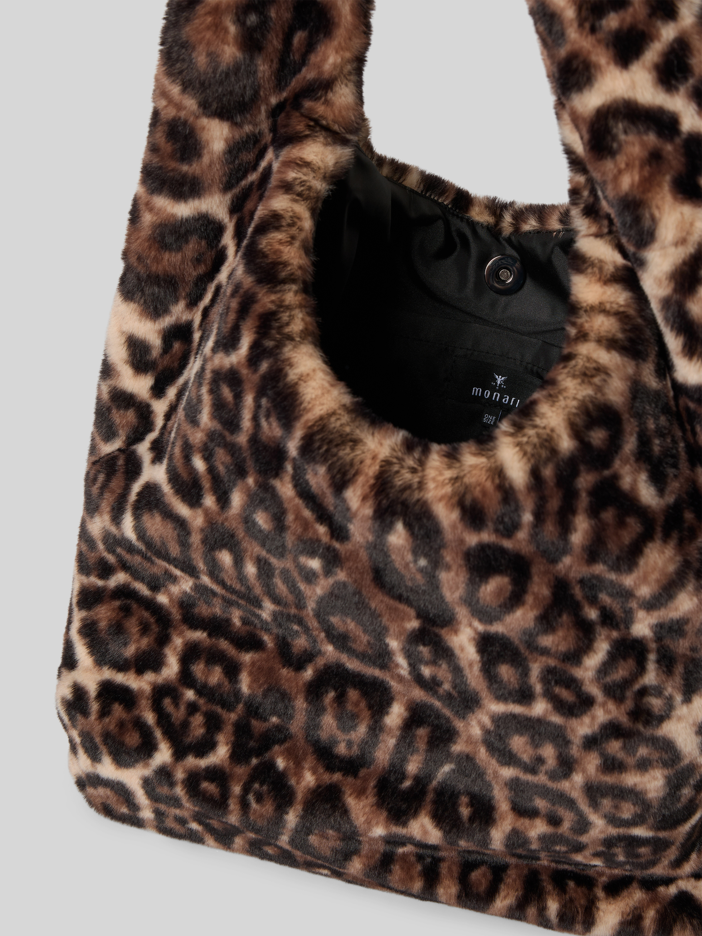 Kup online monari Torebka z imitacji futra ze wzorem w panterkę ...