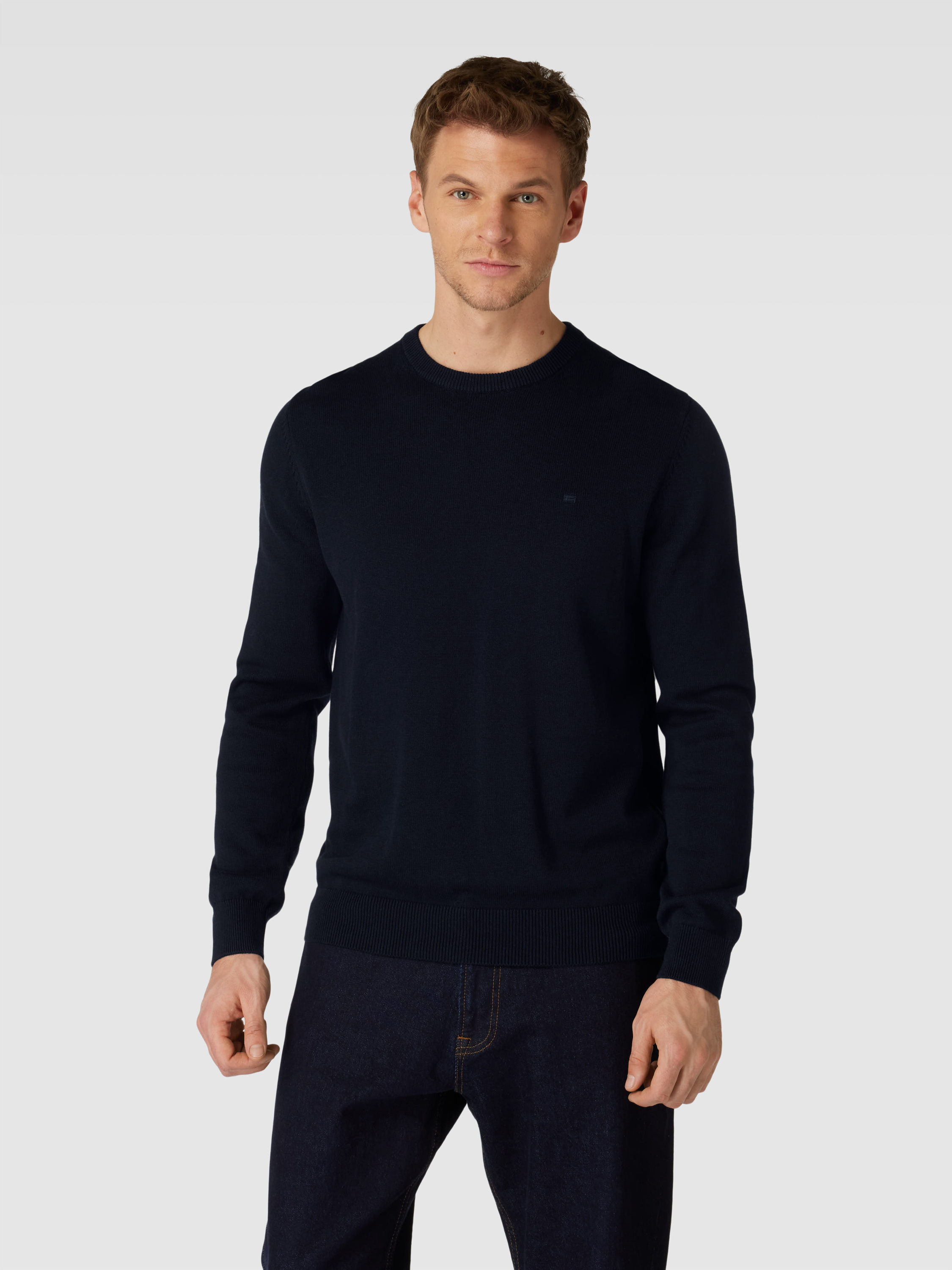 Christian Berg Men Strickpullover in melierter Optik (marine) online kaufen