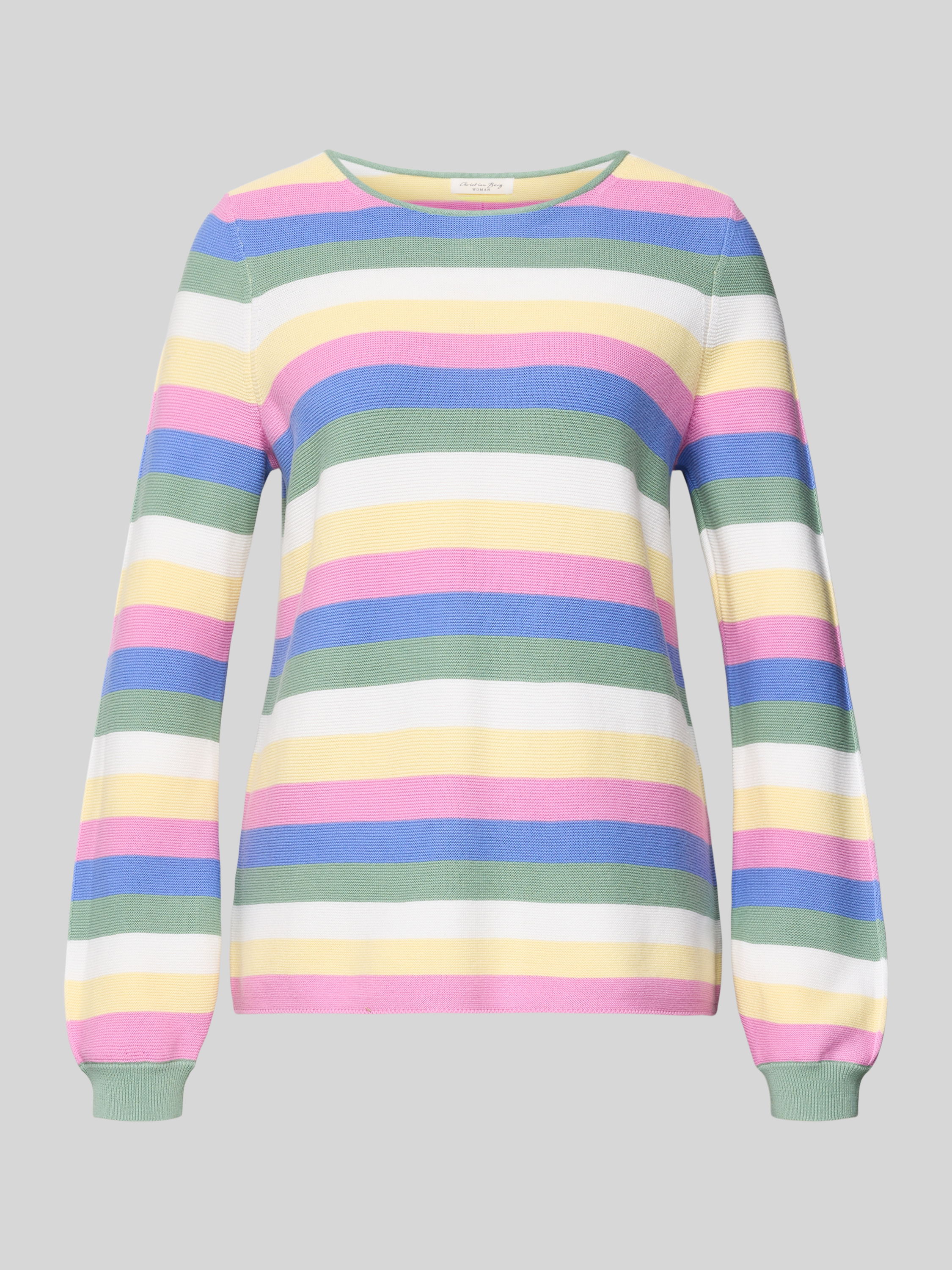 Christian Berg Woman Gebreide pullover van puur katoen in mintgroen ...