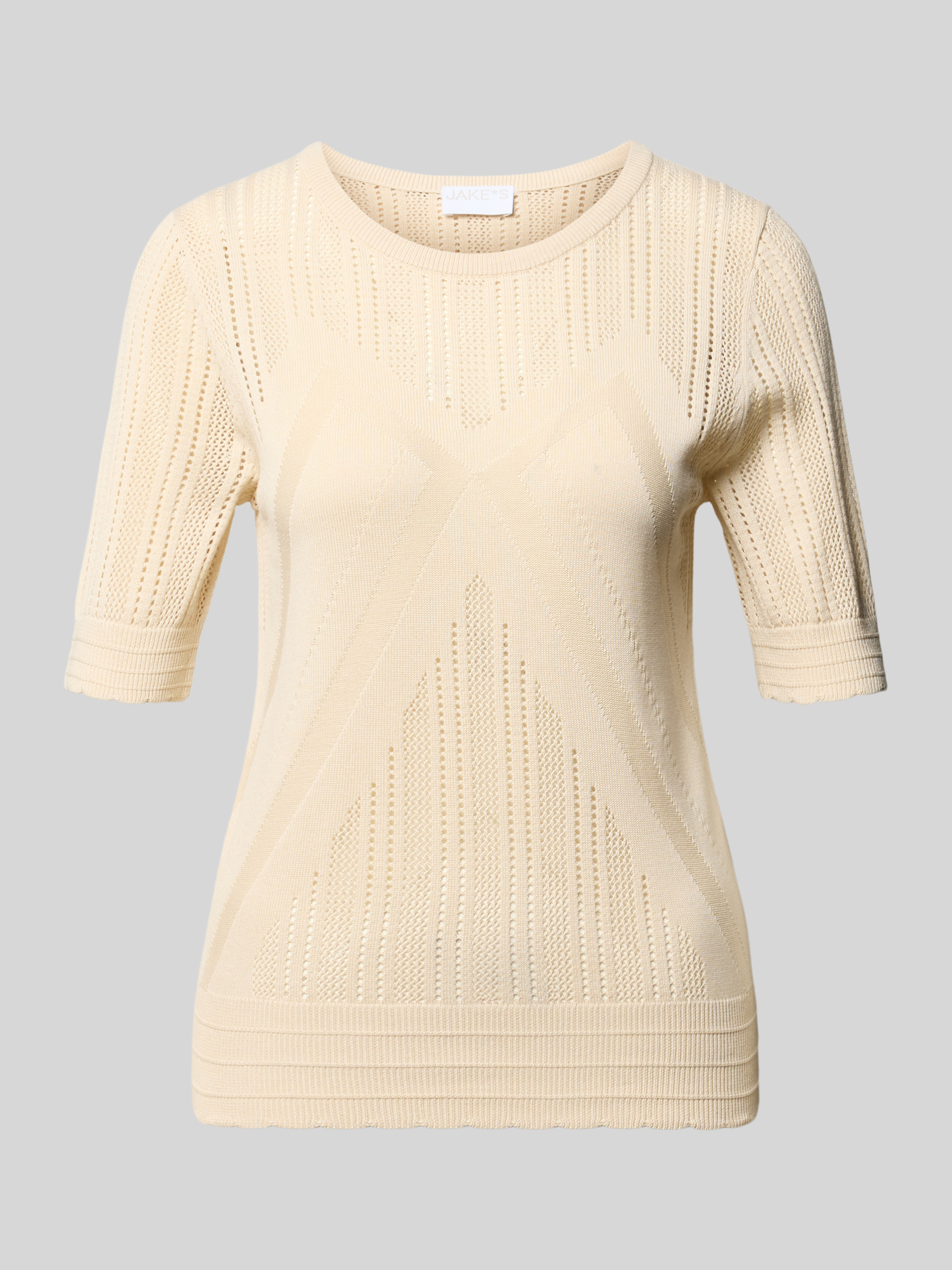 Jake*s Collection regular fit T-shirt in brei-look in ecru online kopen ...