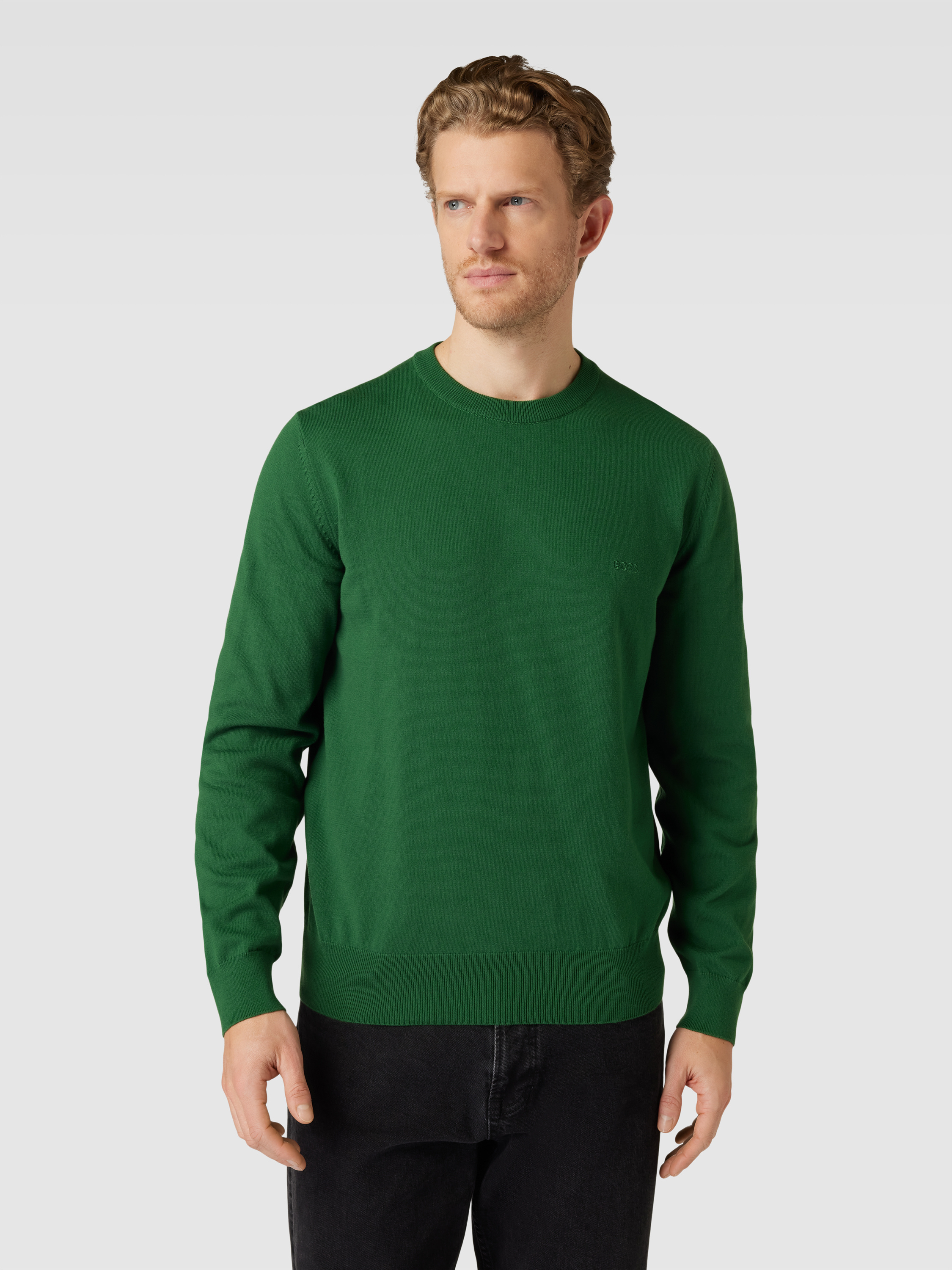 BOSS Strickpullover mit Rundhalsausschnitt Modell 'Pacas' (gruen ...