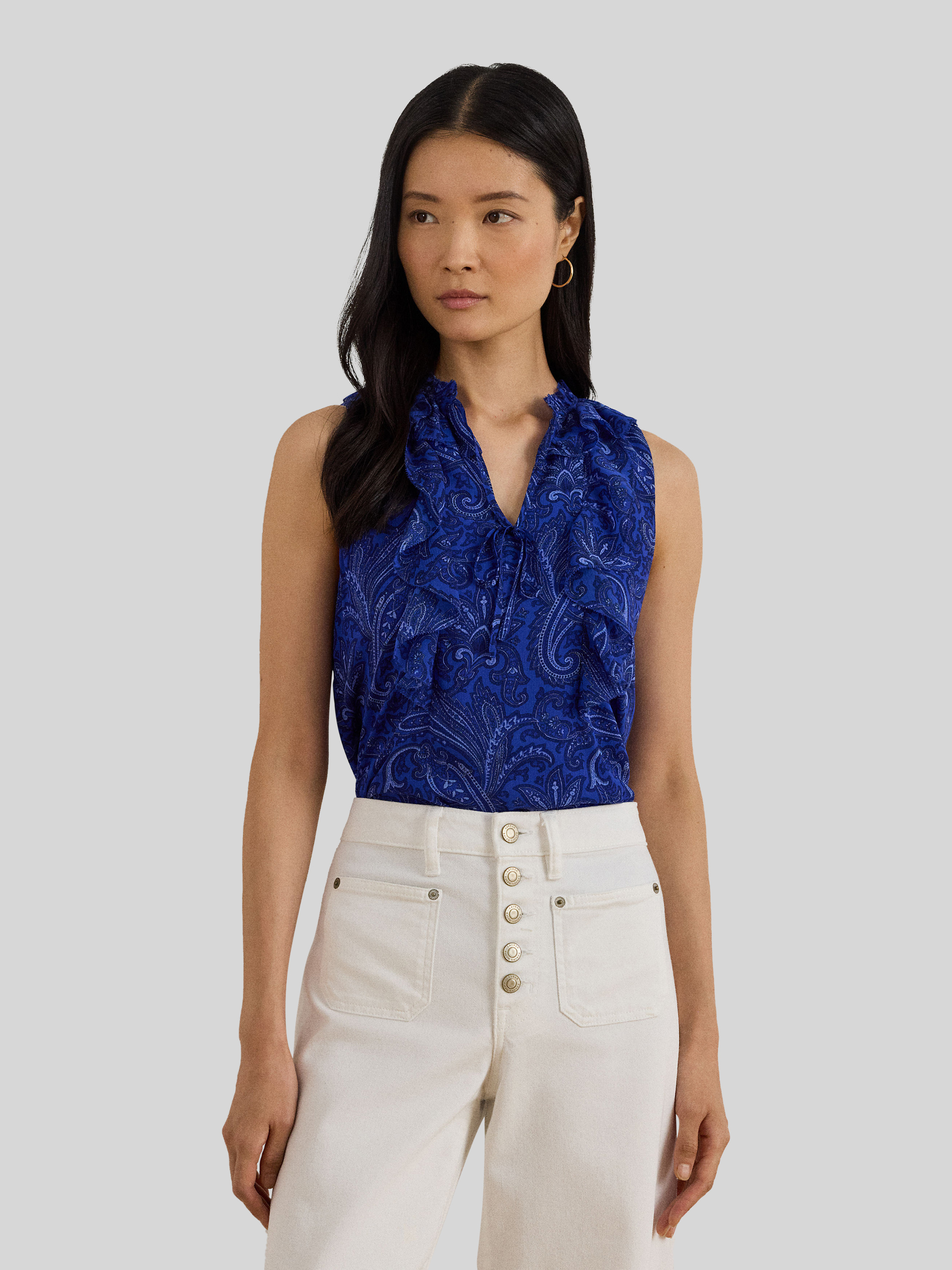 Lauren Ralph Lauren Relaxed Fit Blusentop mit Paisley-Muster (blau ...