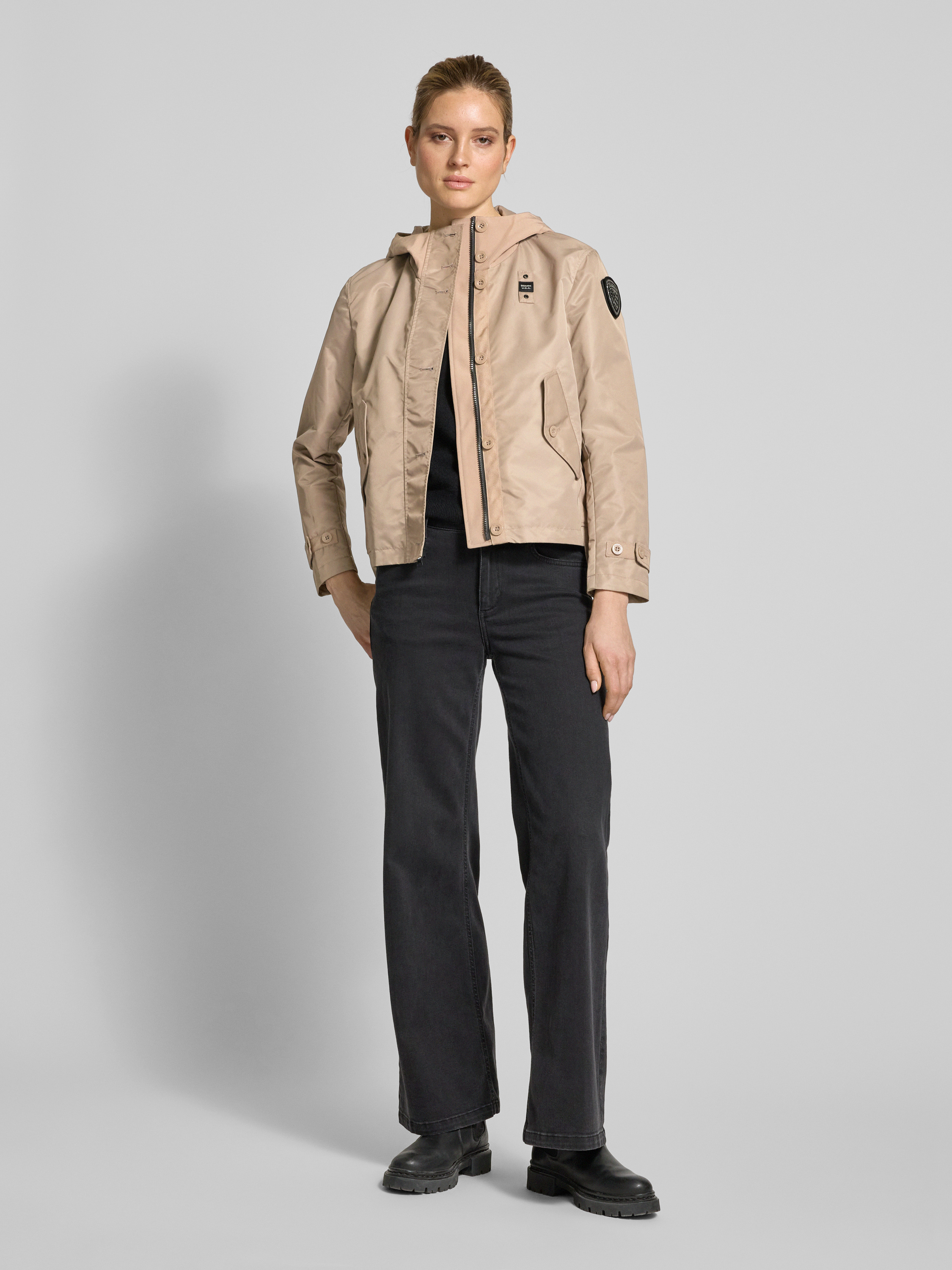 Blauer Usa Jacke mit Kapuze Modell 'MARCELA' (beige) online kaufen