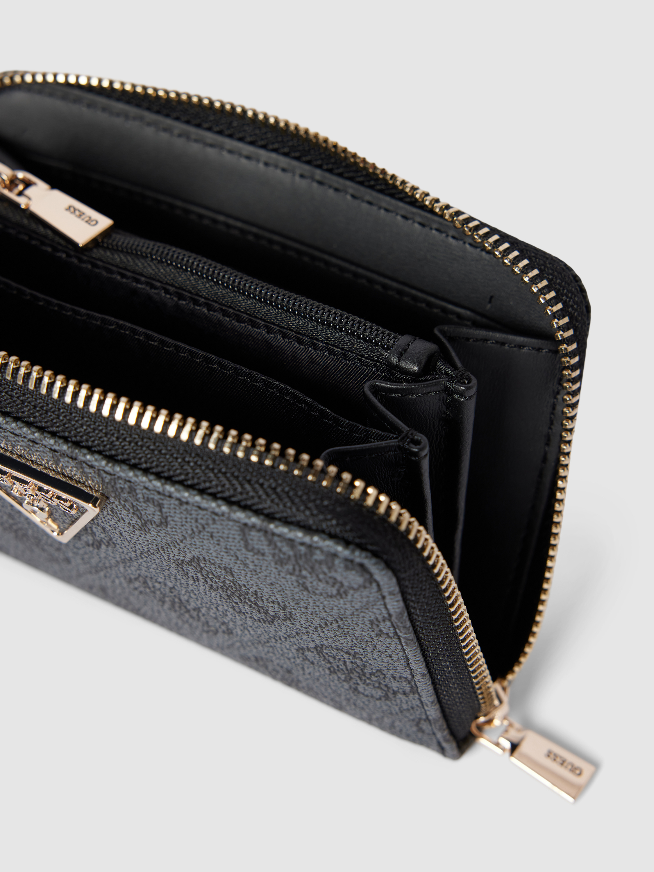 Guess Portemonnaie mit Label-Details Modell 'LAUREL' in sand (black ...