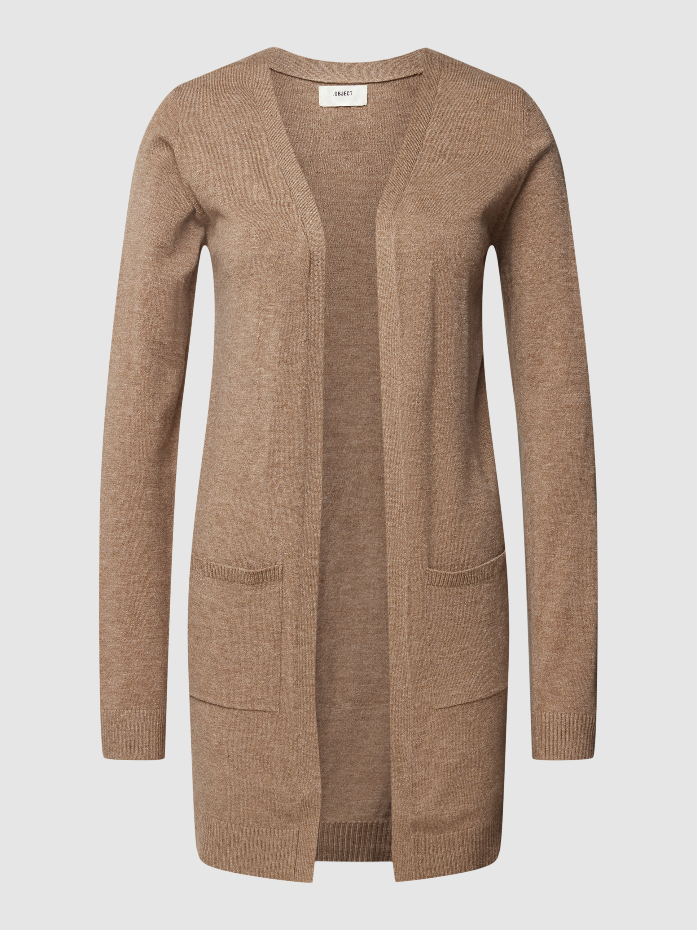 Object Cardigan met open design, model 'Thess' in taupe online kopen | P&C