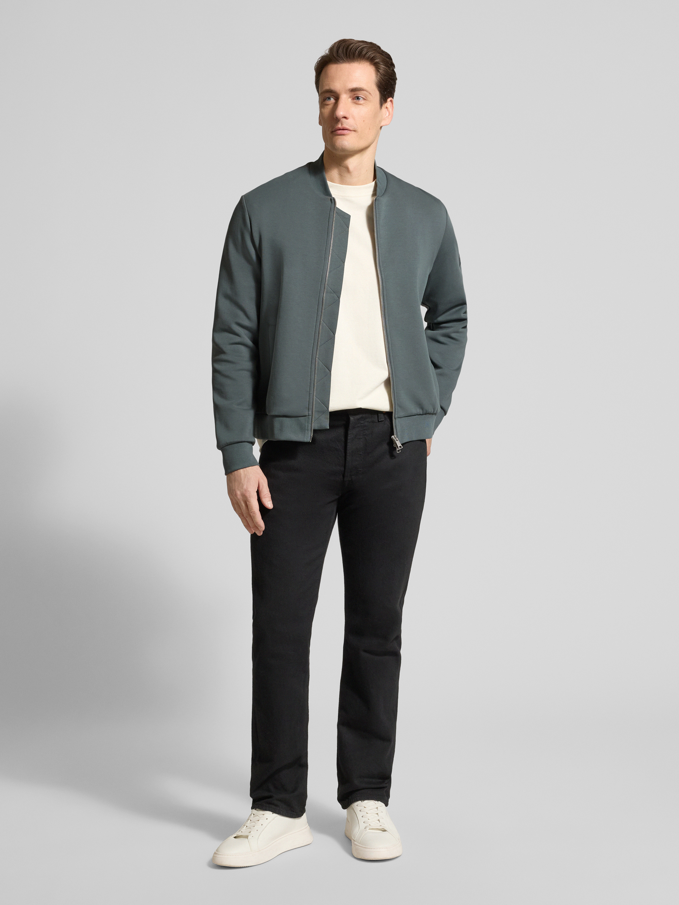 Marc O'Polo Regular Fit Bomberjacke aus Baumwoll-Mix (oliv) online kaufen