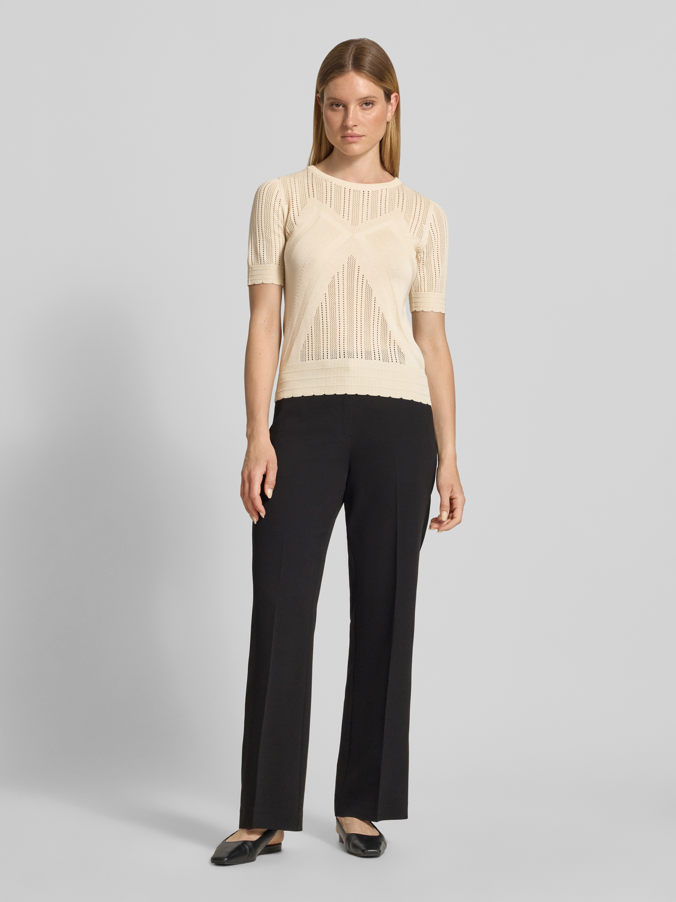 Jake*s Collection regular fit T-shirt in brei-look in ecru online kopen ...