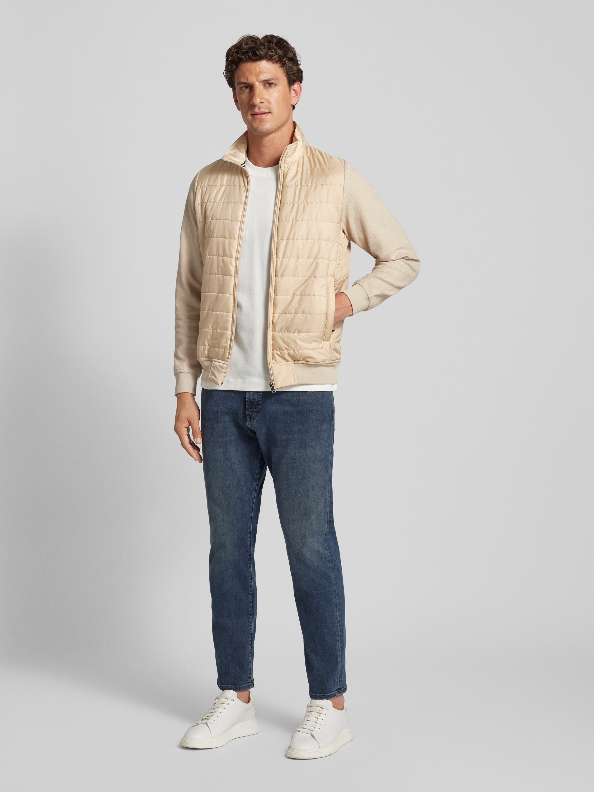 Christian Berg Men Sweatjacke mit Stehkragen (ecru) online kaufen