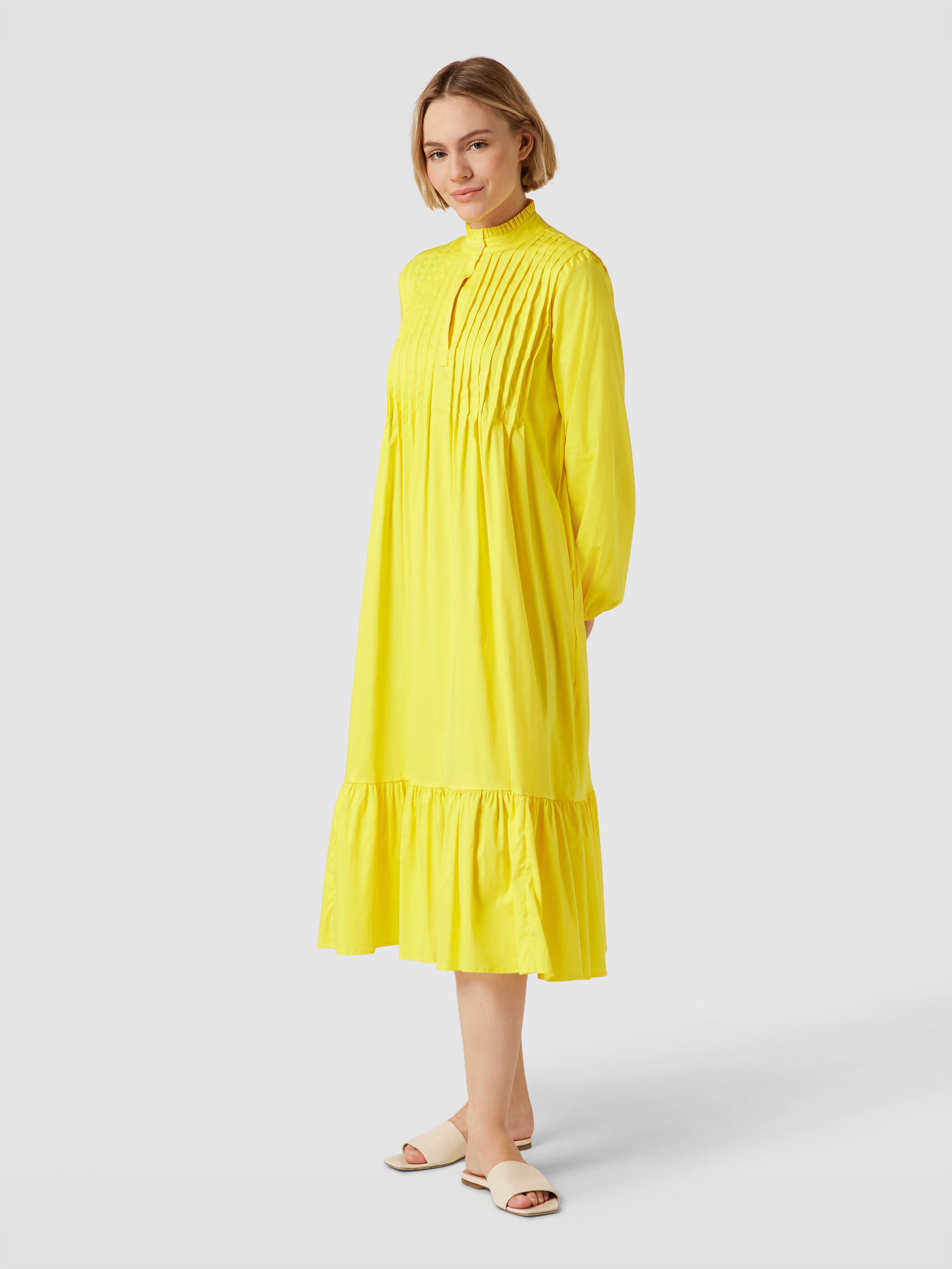 Risy & Jerfs Midikleid aus reiner Baumwolle mit Kellerfalten Modell ...