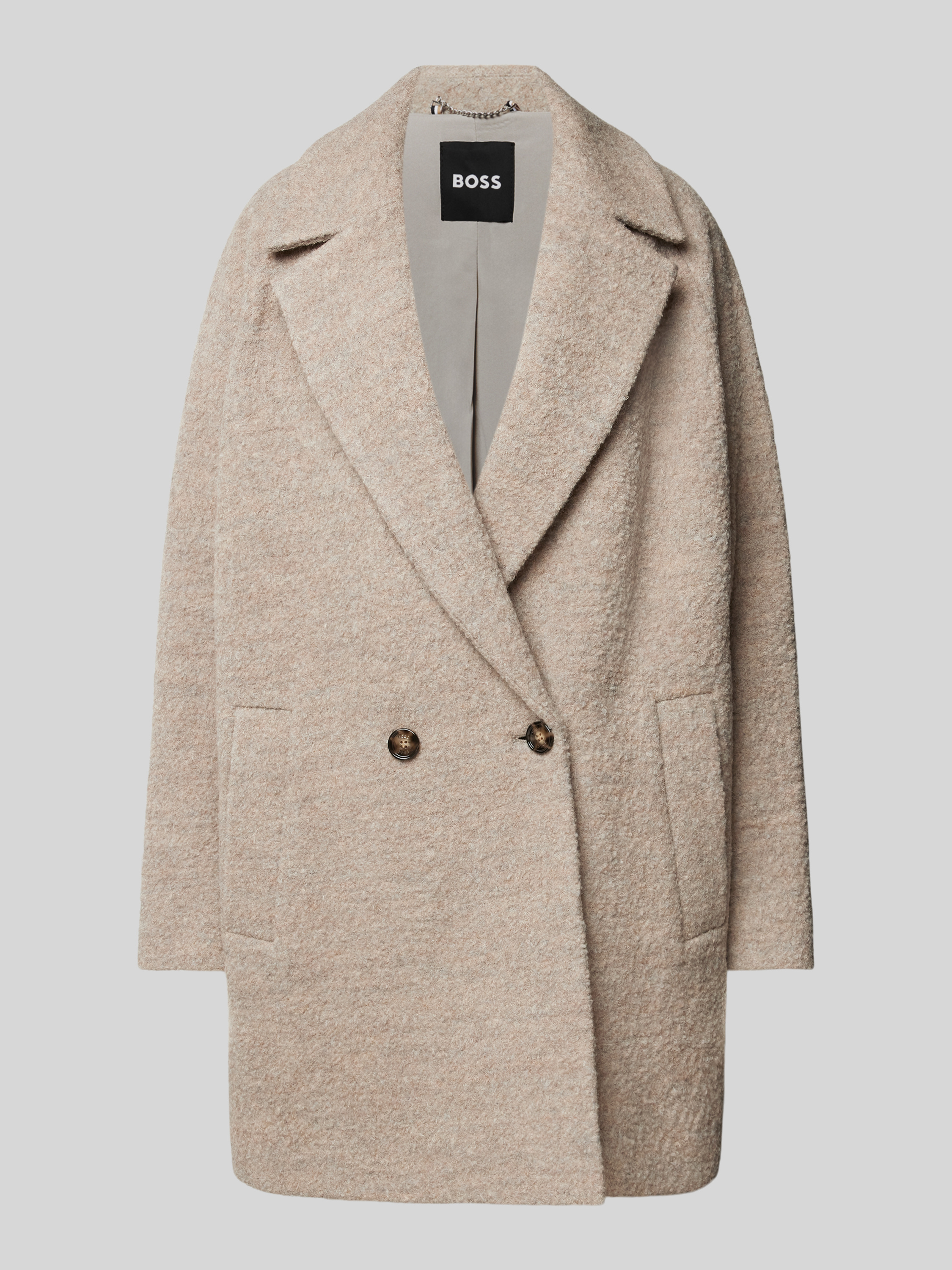 BOSS Wollmantel mit Reverskragen Modell 'Calodino' (hellgrau) online kaufen
