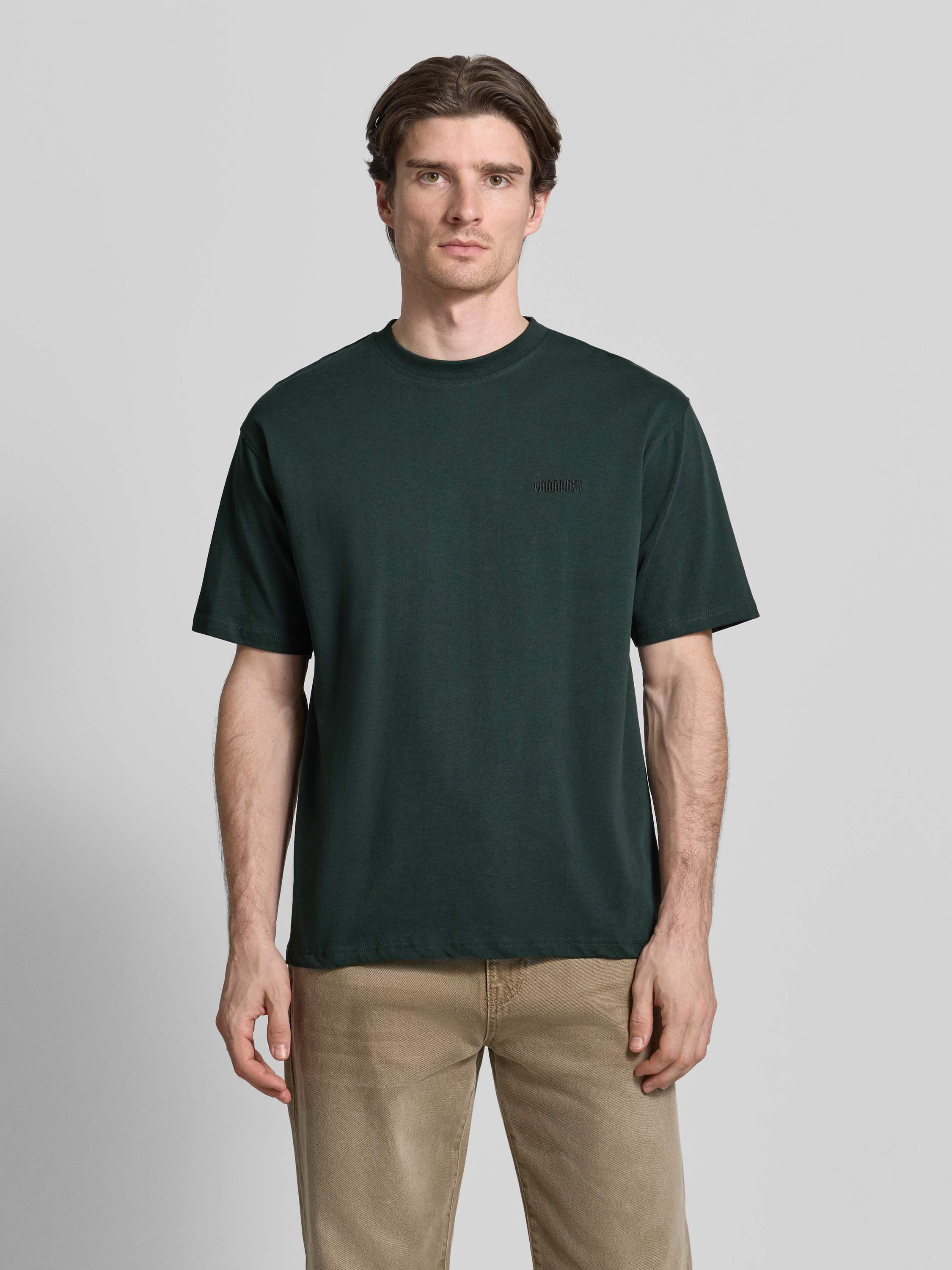 Kup online WOODBIRD T-shirt o kroju regular fit z czystej bawełny model ...