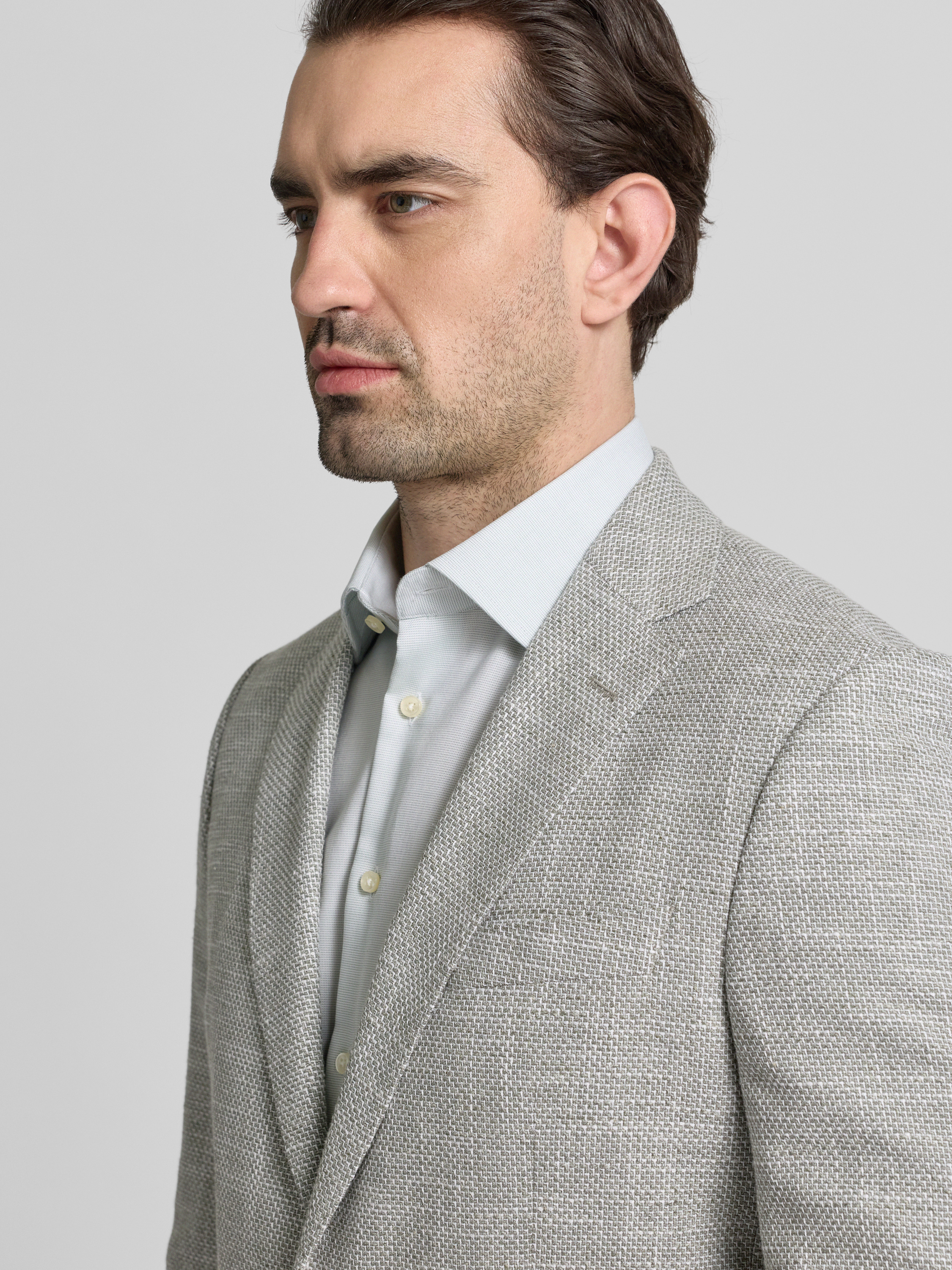 BOSS Regular fit colbert van katoen- en viscosemix met linnen-aandeel ...