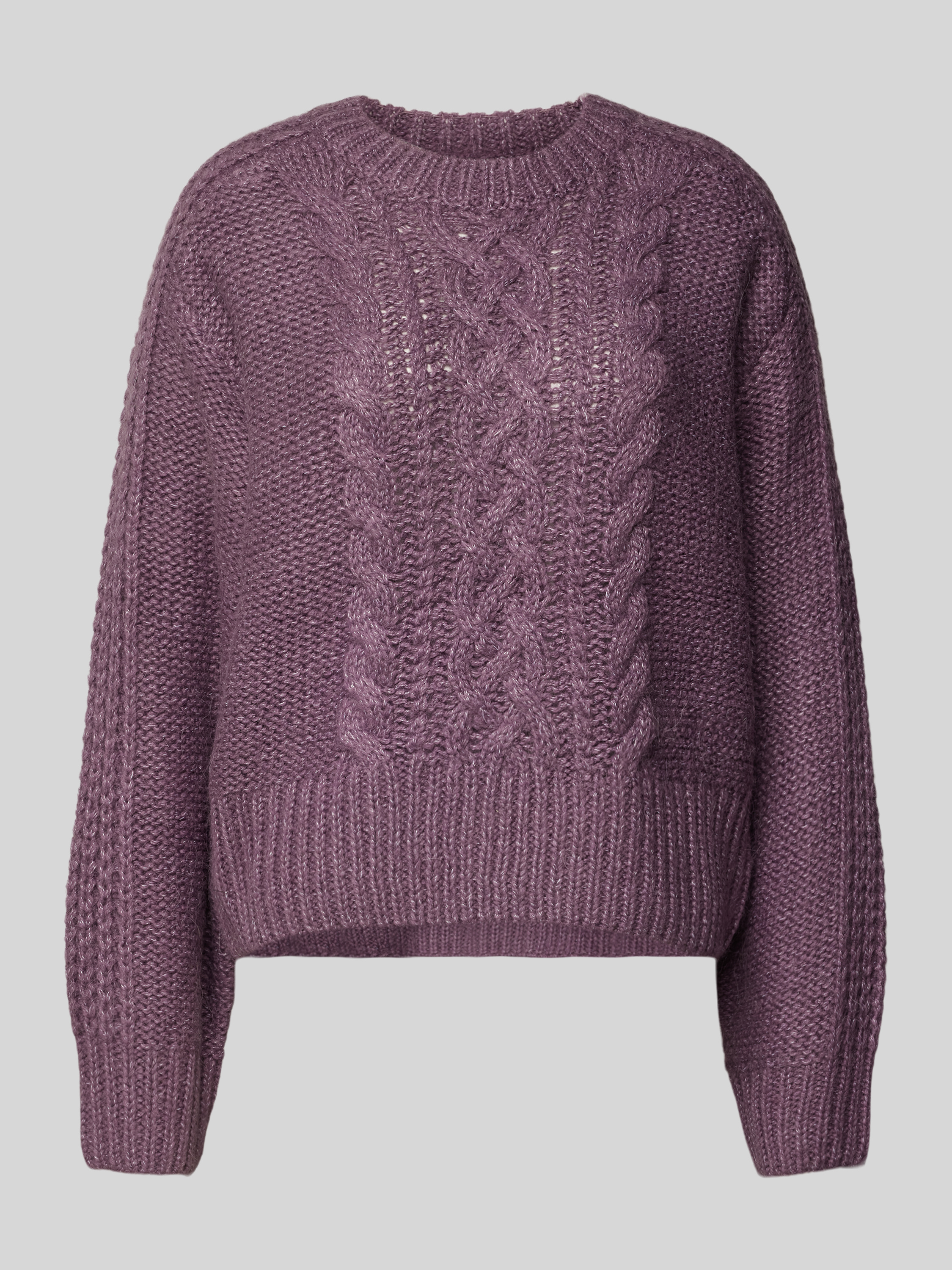 MSCH Copenhagen Strickpullover mit Zopfmuster Modell 'Diella' (pflaume ...