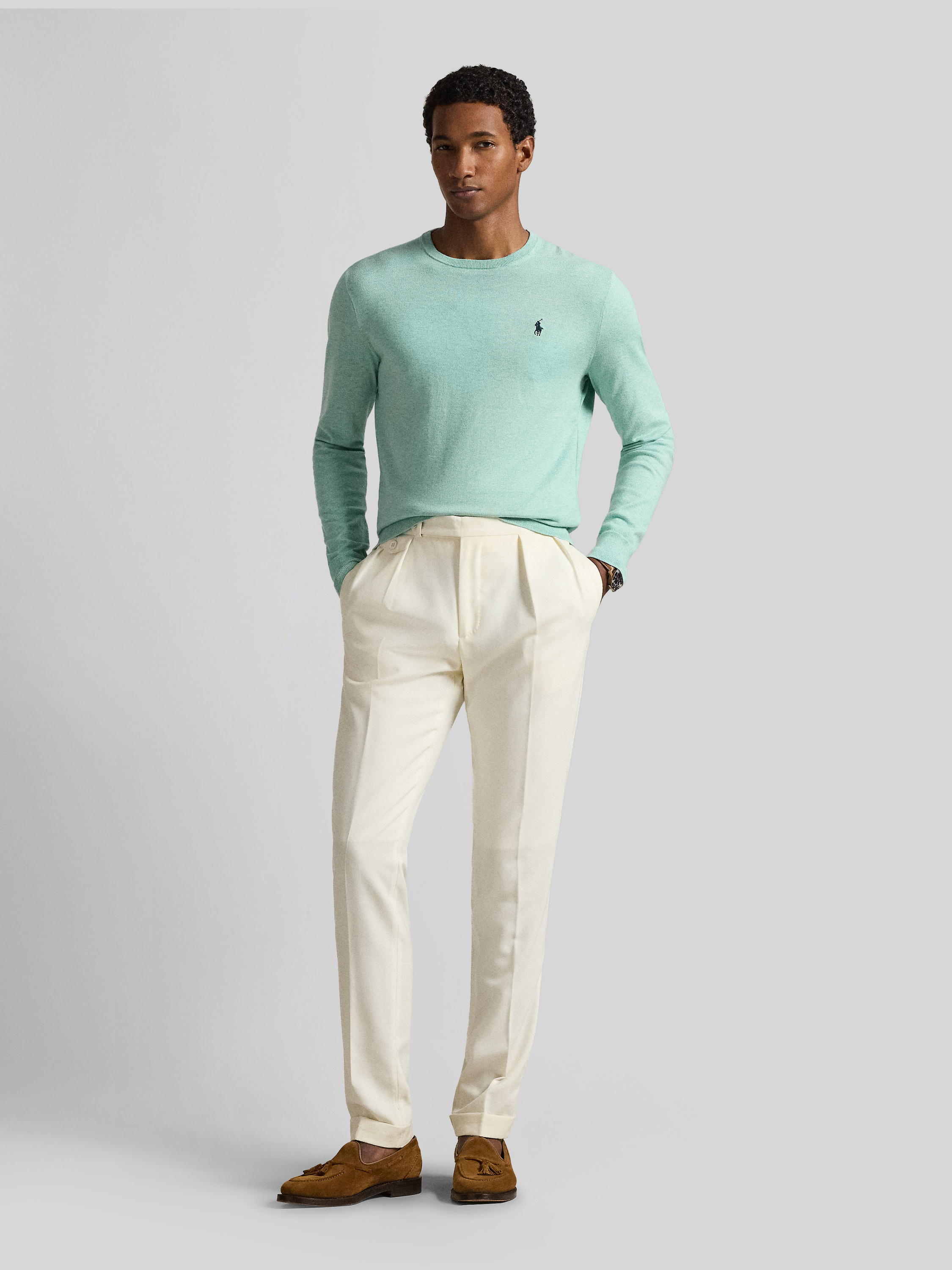 Polo Ralph Lauren Slim Fit Pullover aus reiner Baumwolle (mint) online ...