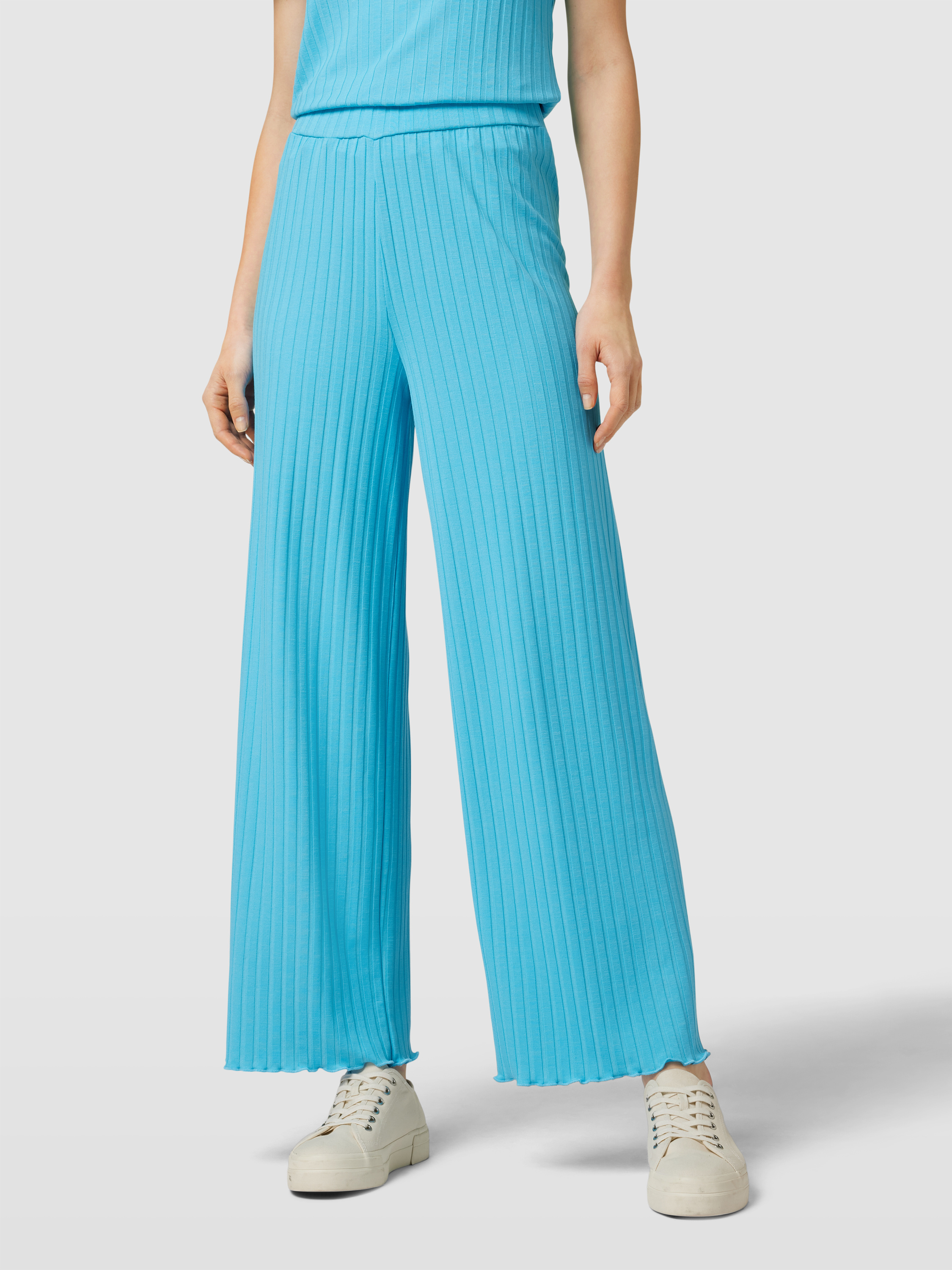 Rich & Royal Stoffen broek in geribd design in blauw online kopen | P&C