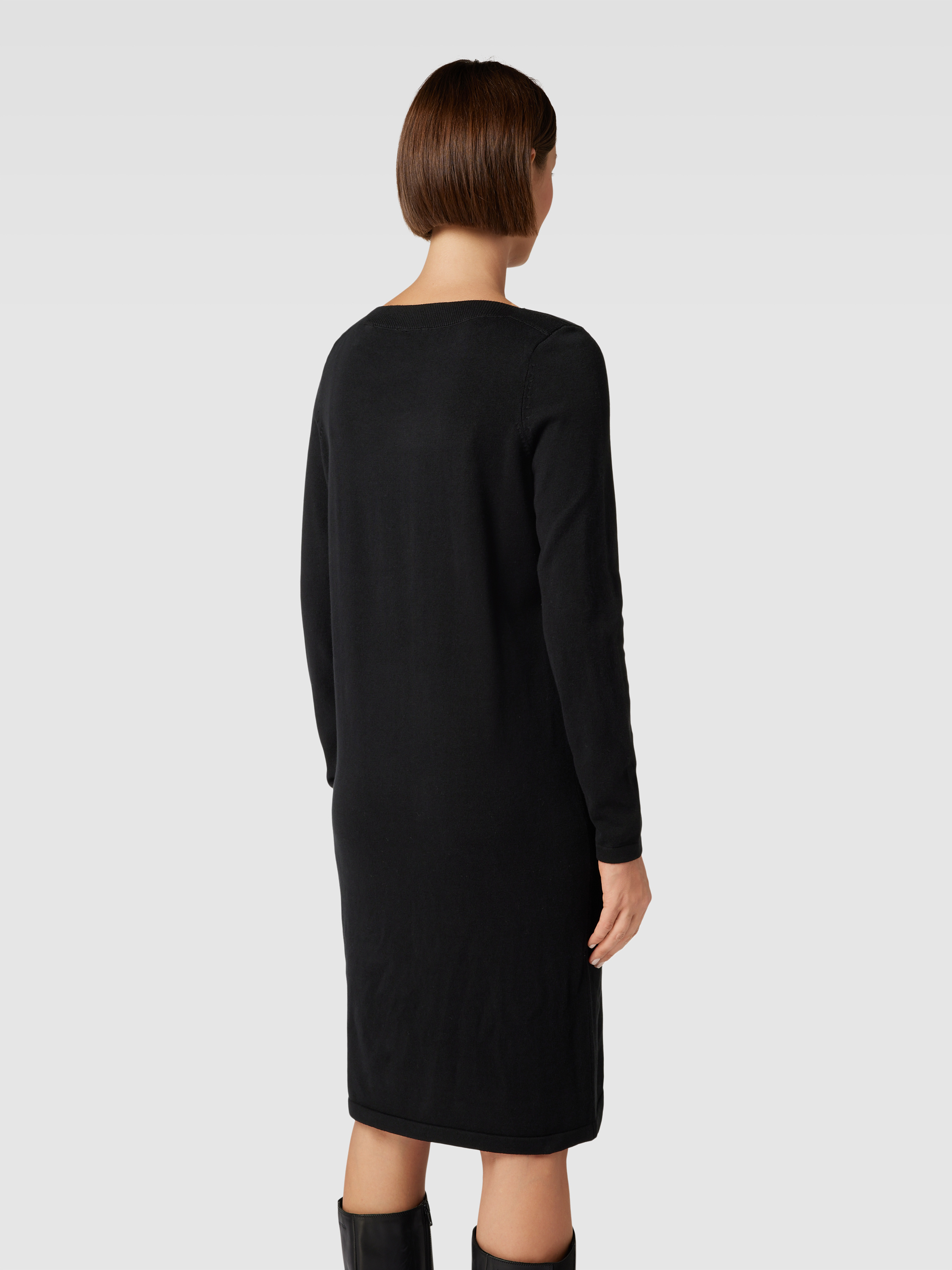 Esprit Knielange jurk met boothals in zwart online kopen | P&C