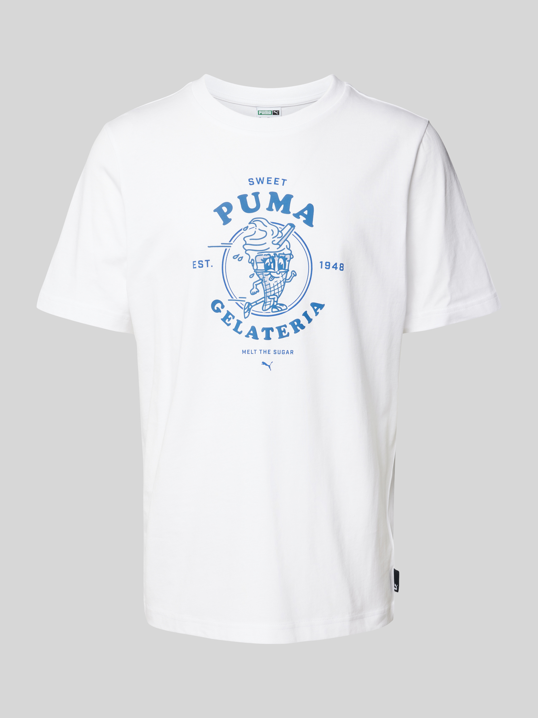 PUMA PERFORMANCE T-shirt met label- en motiefprint in wit online kopen ...