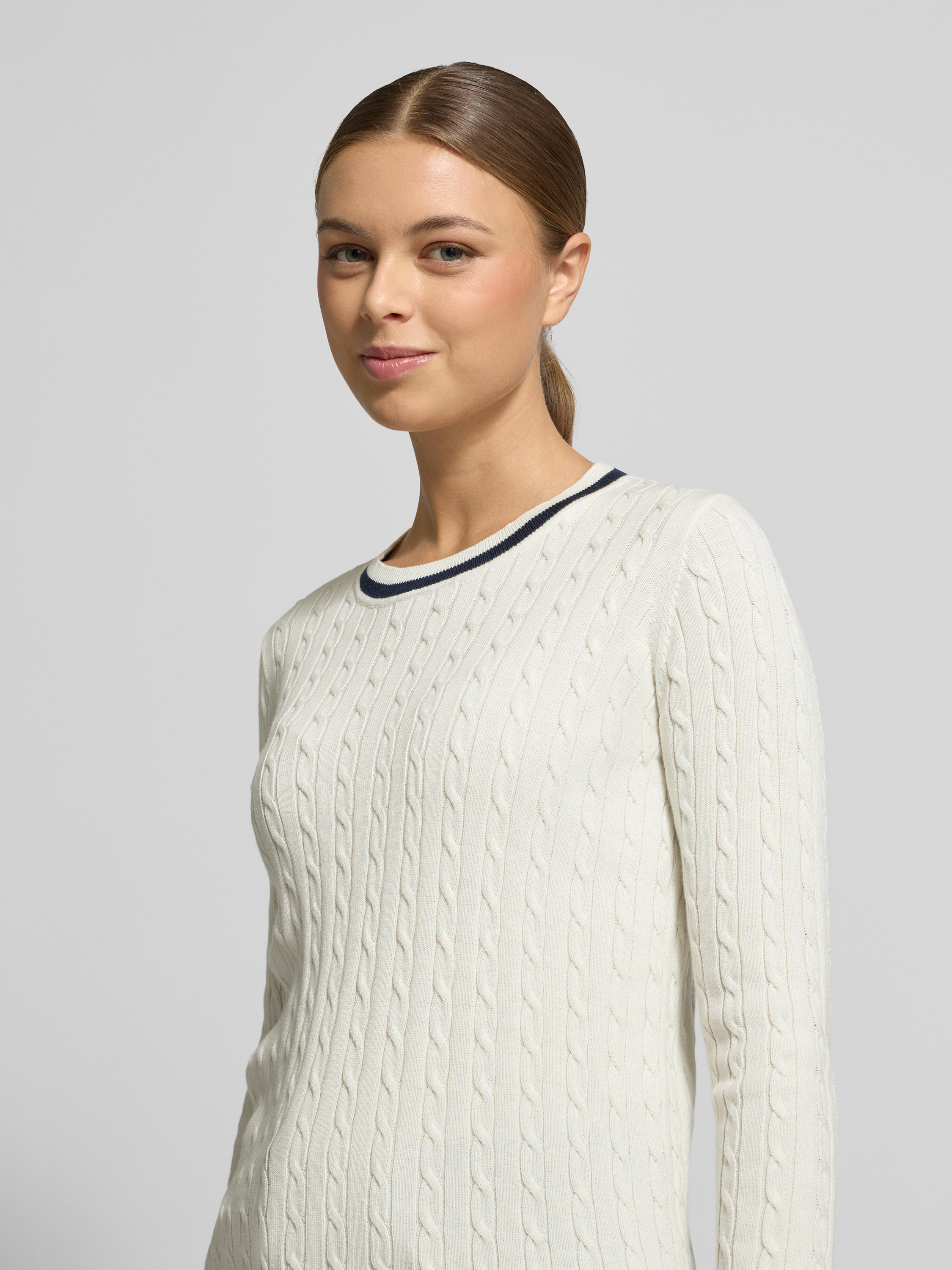 Christian Berg Woman Strickpullover mit gerippten Abschlüssen (offwhite ...