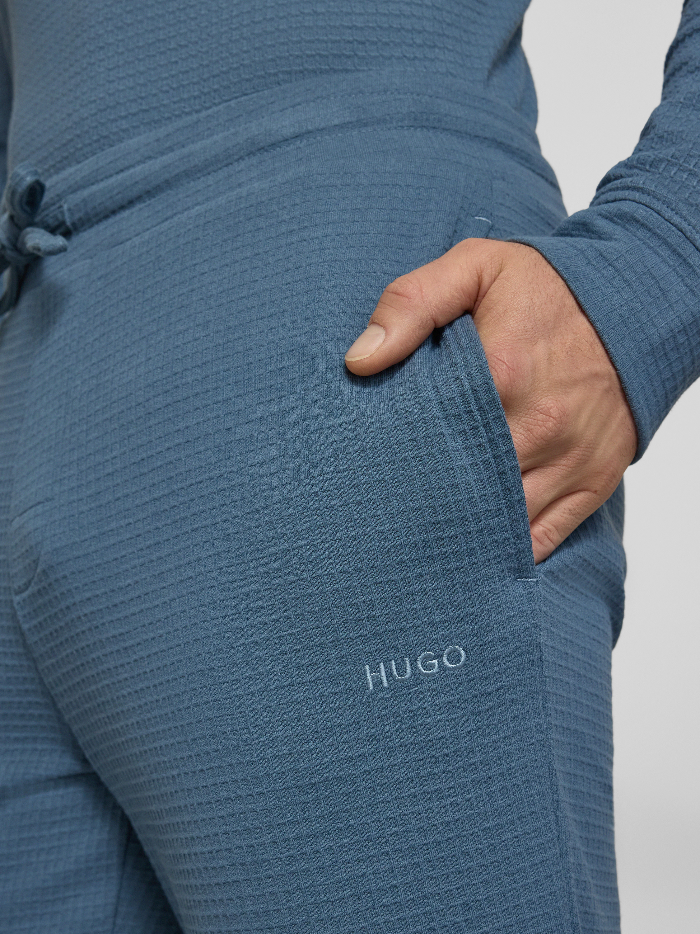HUGO Relaxed Fit Pyjama-Hose aus Baumwoll-Mix Modell 'AUSTIN PANTS' (jeansblau) online kaufen