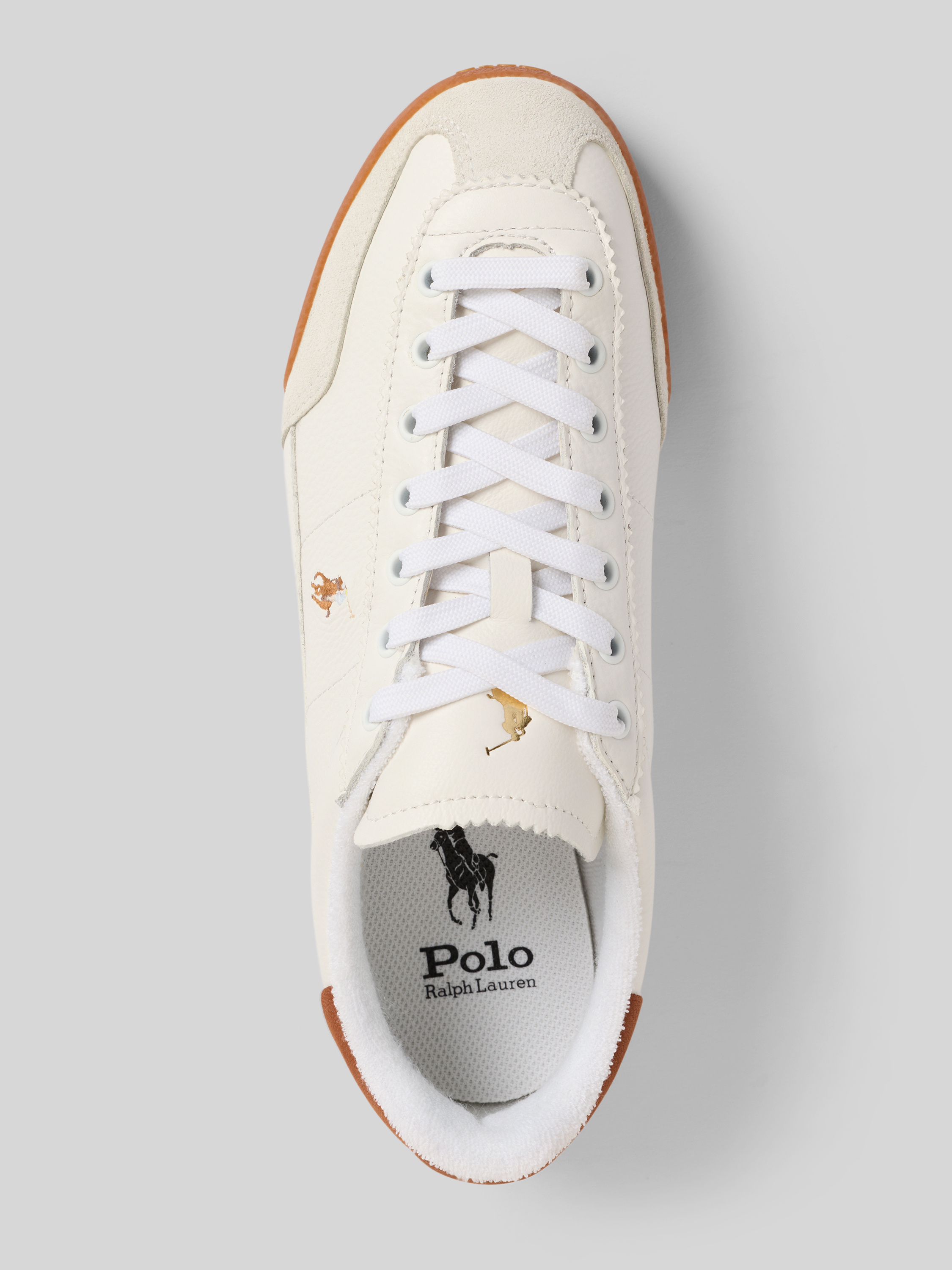Polo Ralph Lauren Lage sneakers van echt leer, model 'HESTER' in wit ...