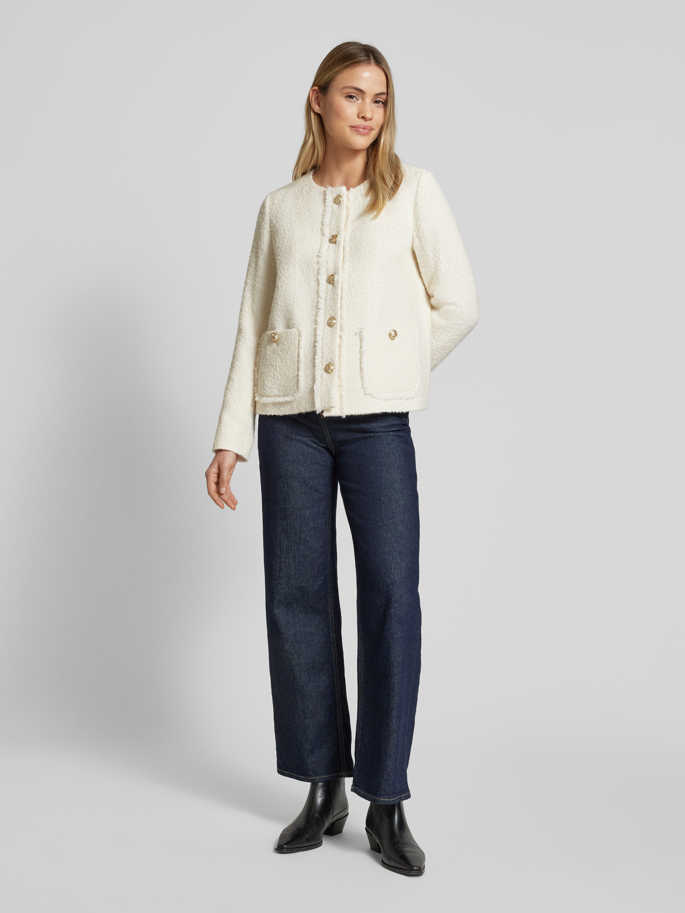 WHITE LABEL Blazer mit Rundhalsausschnitt (ecru) online kaufen