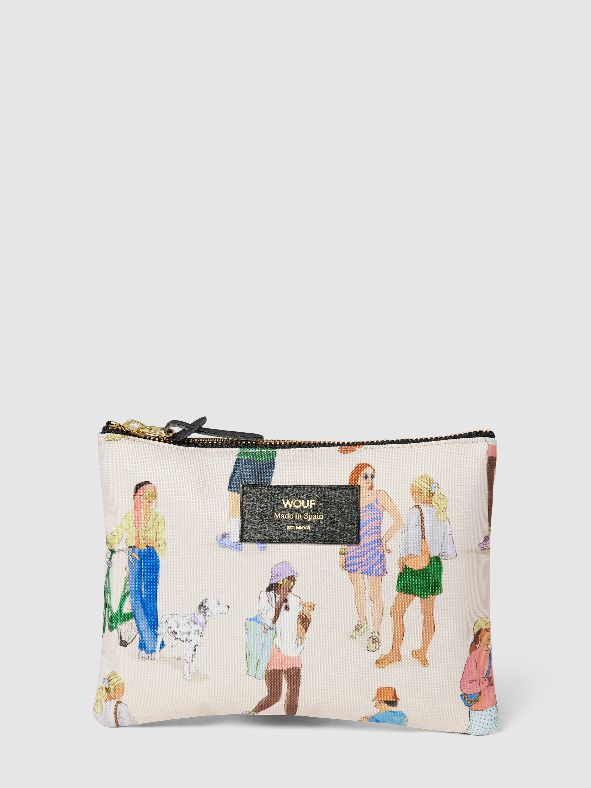 WOUF Make-uptasje met labelpatch, model 'June' in zand online kopen | P&C