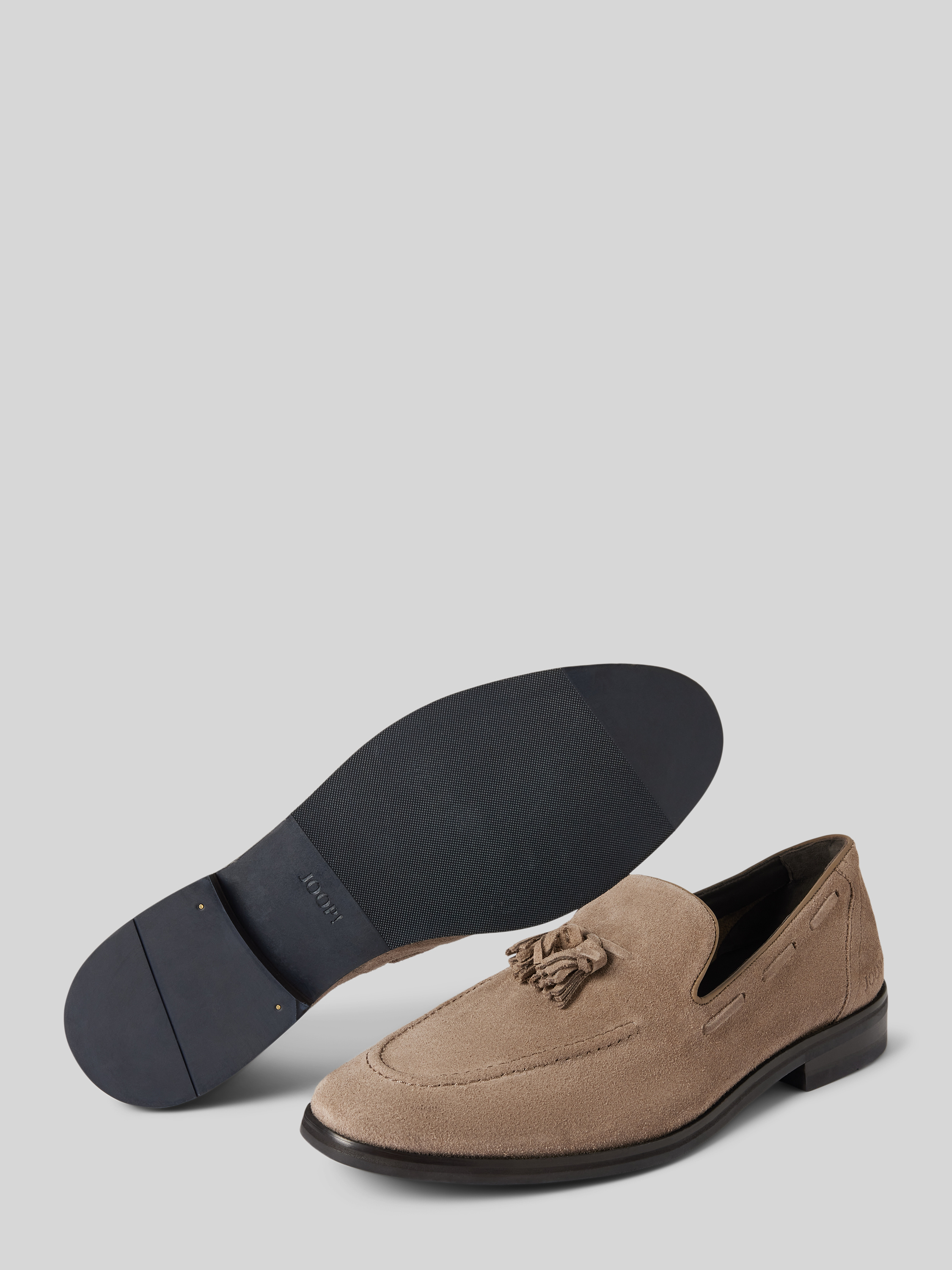 JOOP! SHOES Loafers van leer met labeldetail in beige online kopen | P&C