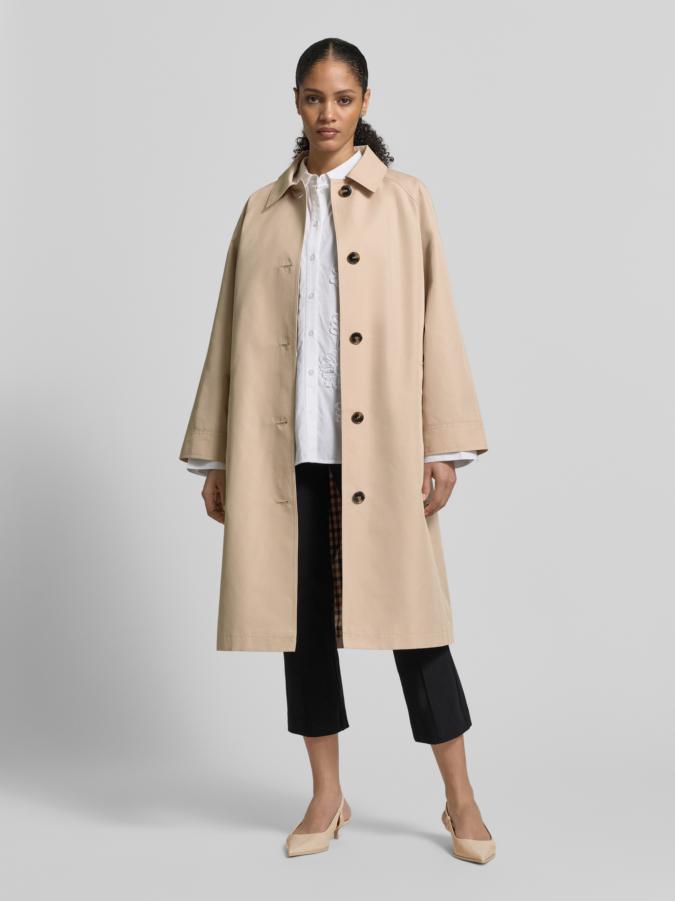 Kup online Jake*s Collection Trencz z listwą guzikową (écru)