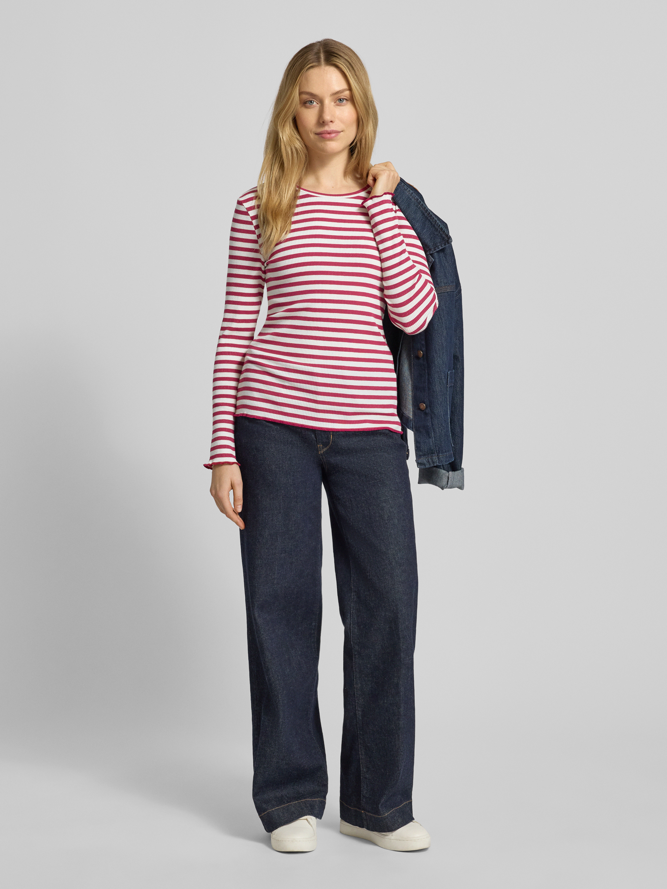 Selected Femme Slim Fit Langarmshirt aus Bio-Baumwoll-Mix Modell 'ANNA ...