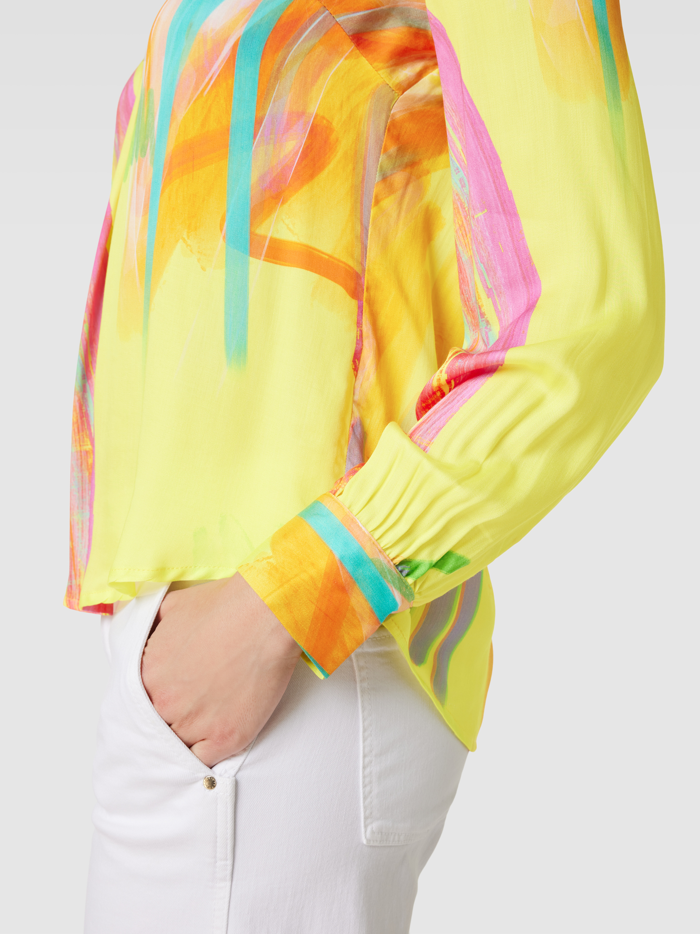 Emily Van den Bergh Blusenshirt aus Viskose mit Allover-Muster (light ...