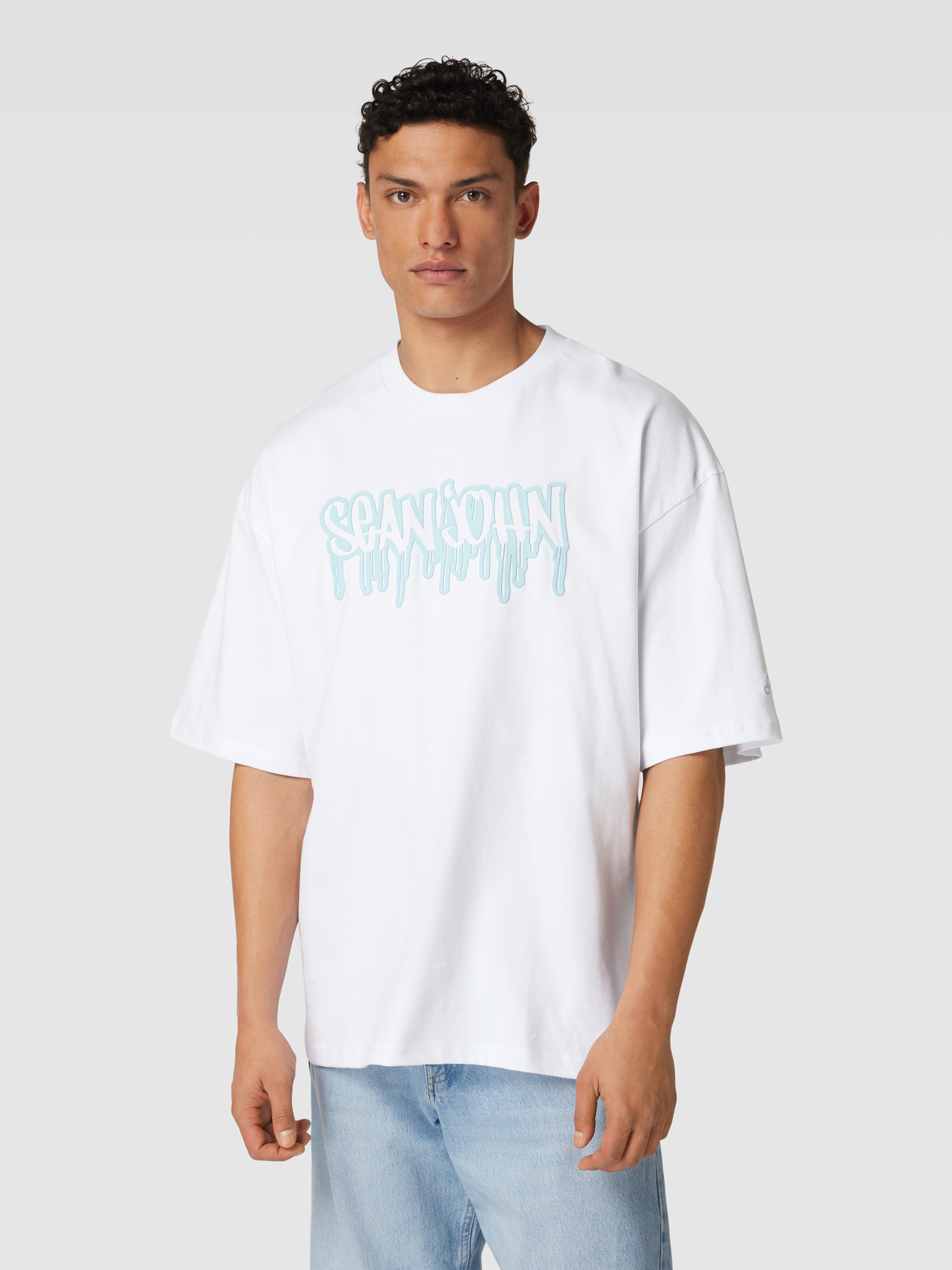 Sean John T-Shirt aus reiner Baumwolle mit Label-Detail (weiss) online ...
