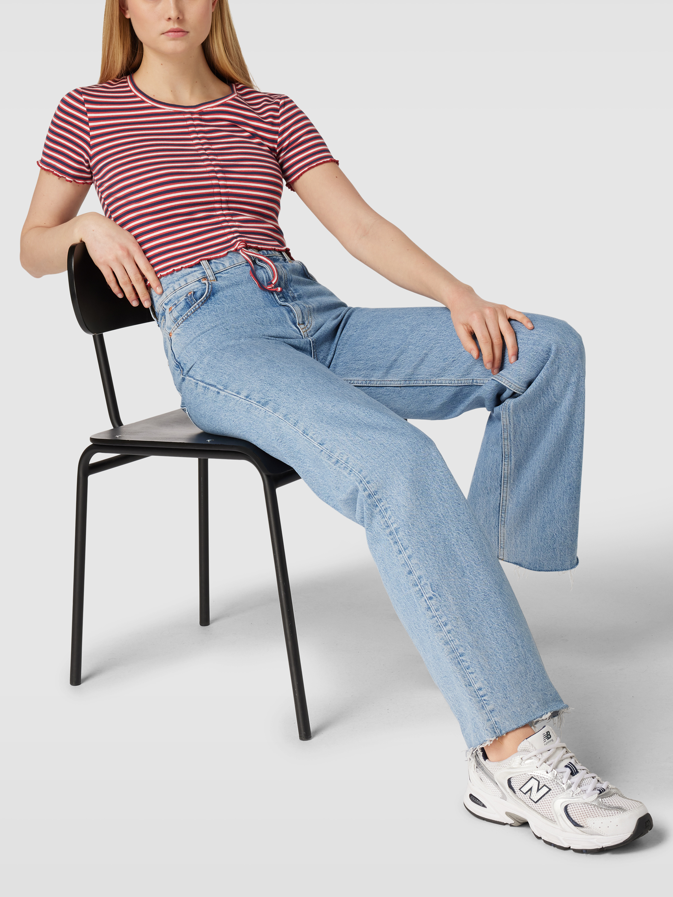 Pepe Jeans Cropped T-Shirt mit Streifenmuster Modell 'CODY' (rot ...