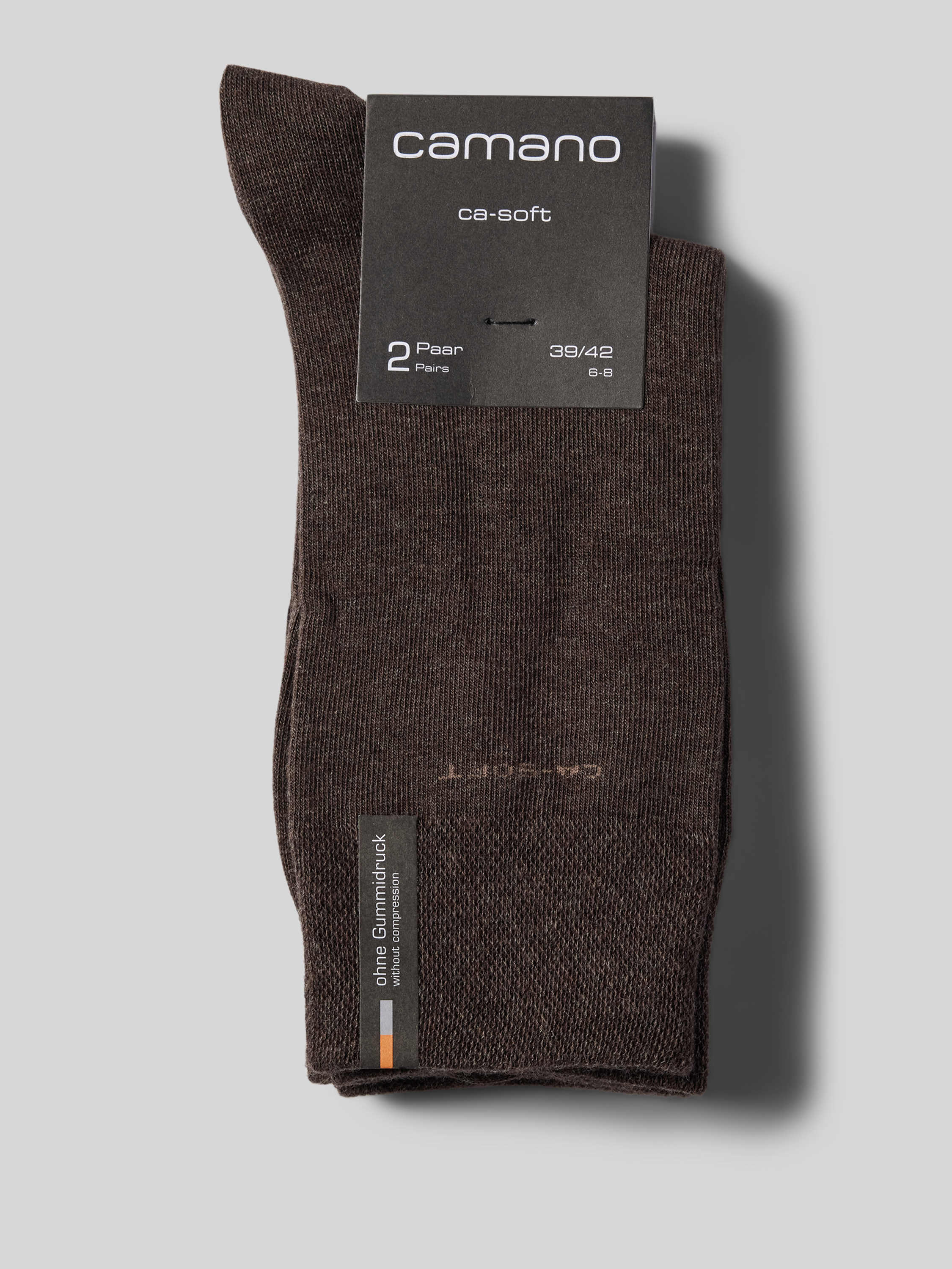 camano Sokken in effen design in een set van 2x2 paar in donkerbruin ...