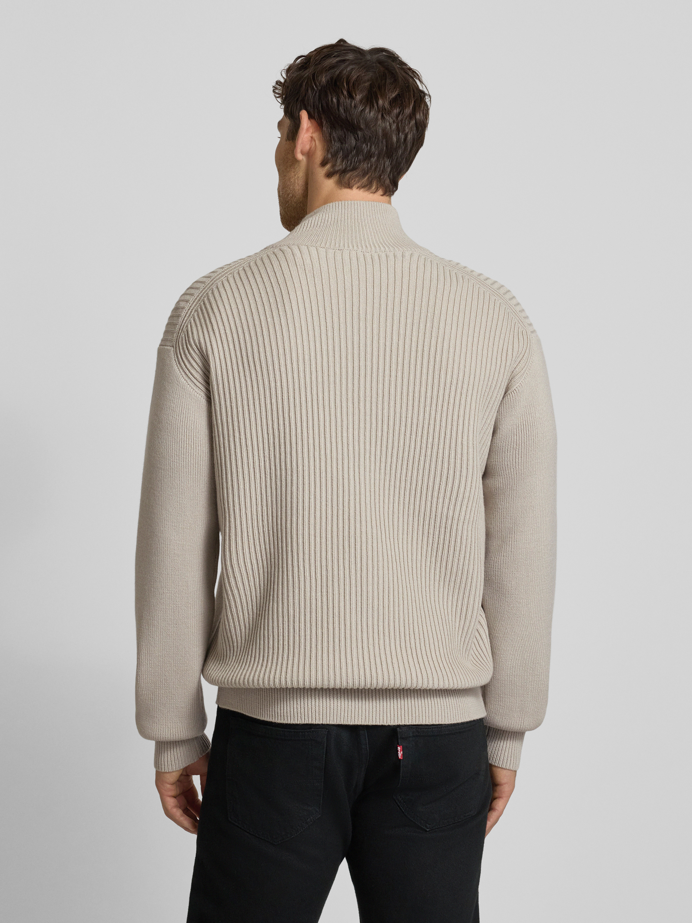 BOSS Orange Regular Fit Strickjacke aus Woll-Mix Modell 'KRATALO' (sand) online kaufen